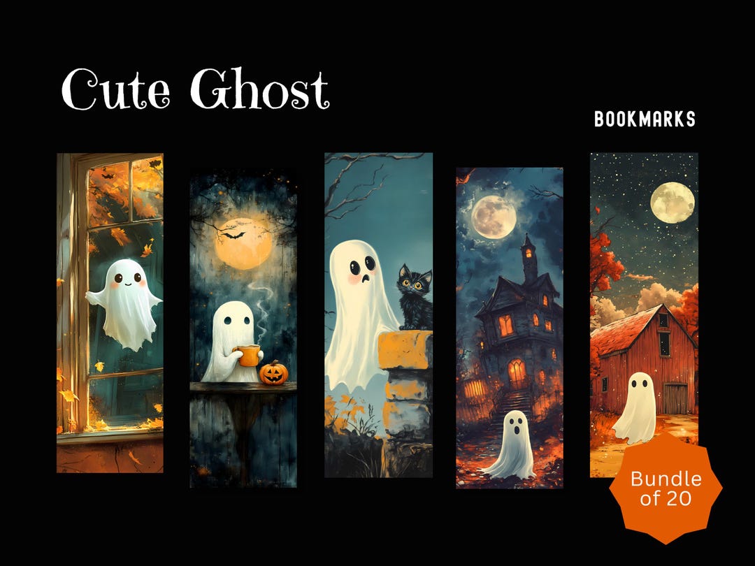 Cute Ghost Bookmarks - Printable Bookmark Cute Halloween Ghost ...