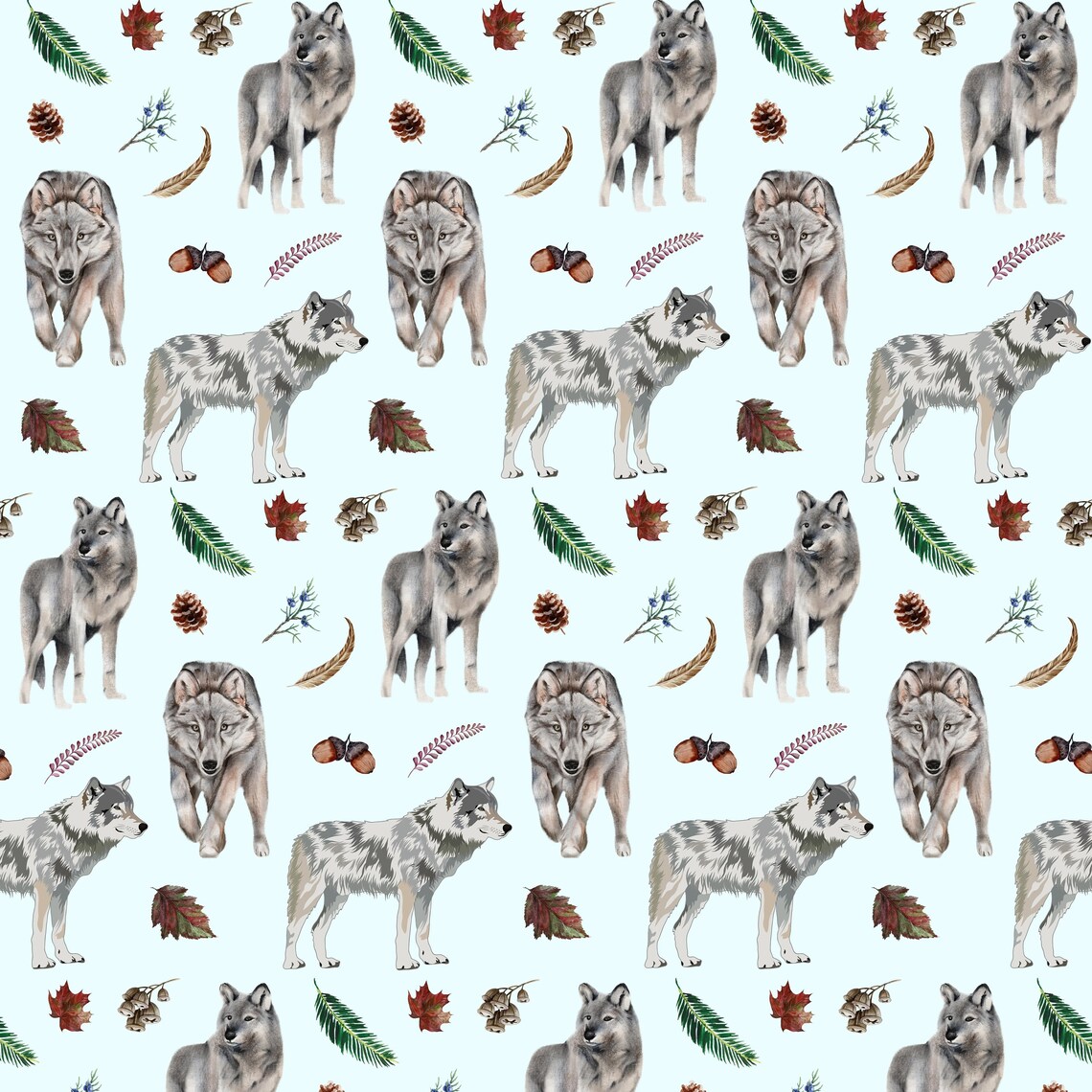 Wolves Digital Paper Wolf Scrapbook Paper - Etsy