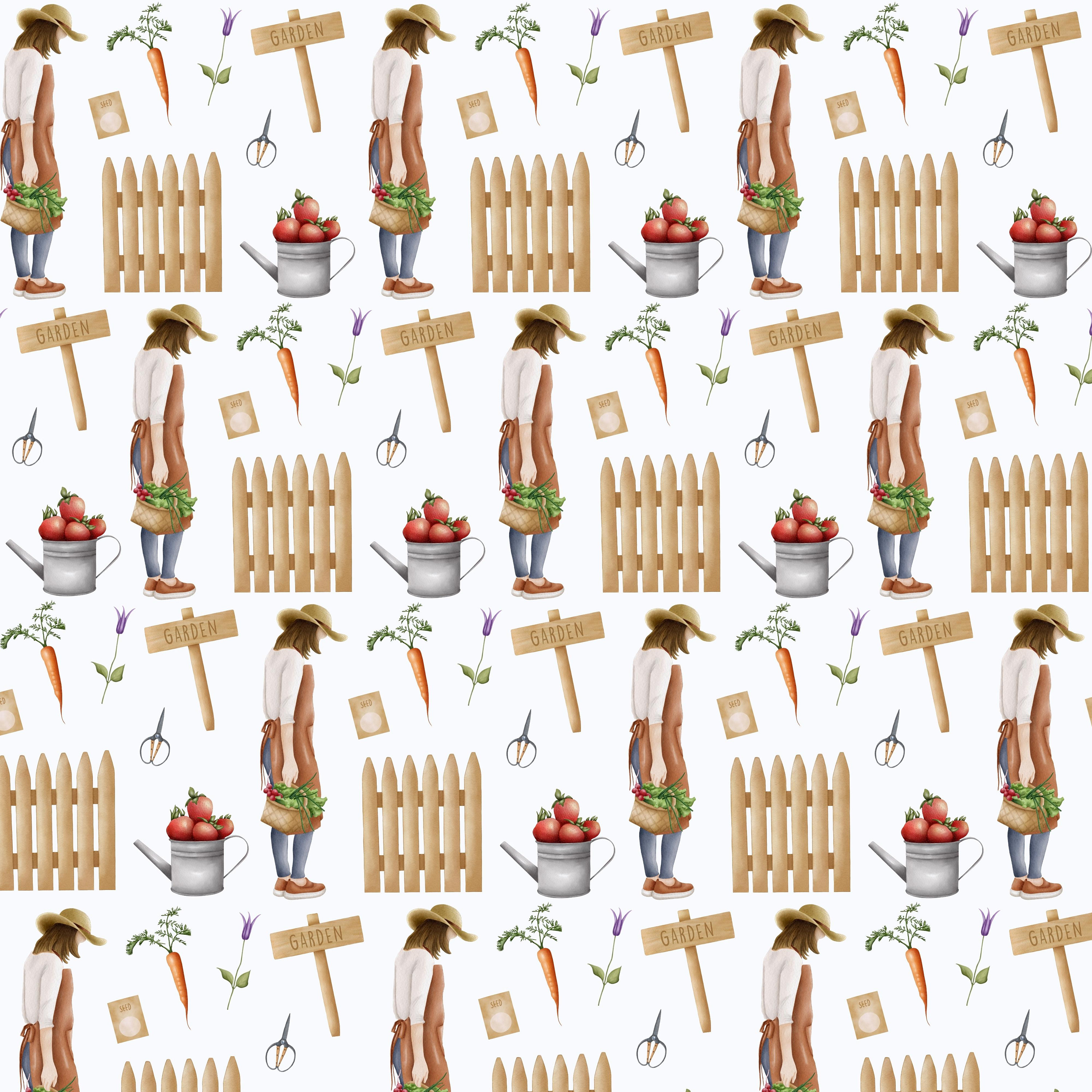 Gardening Digital Paper Garden Scrapbook Paper Papercrafts - Etsy