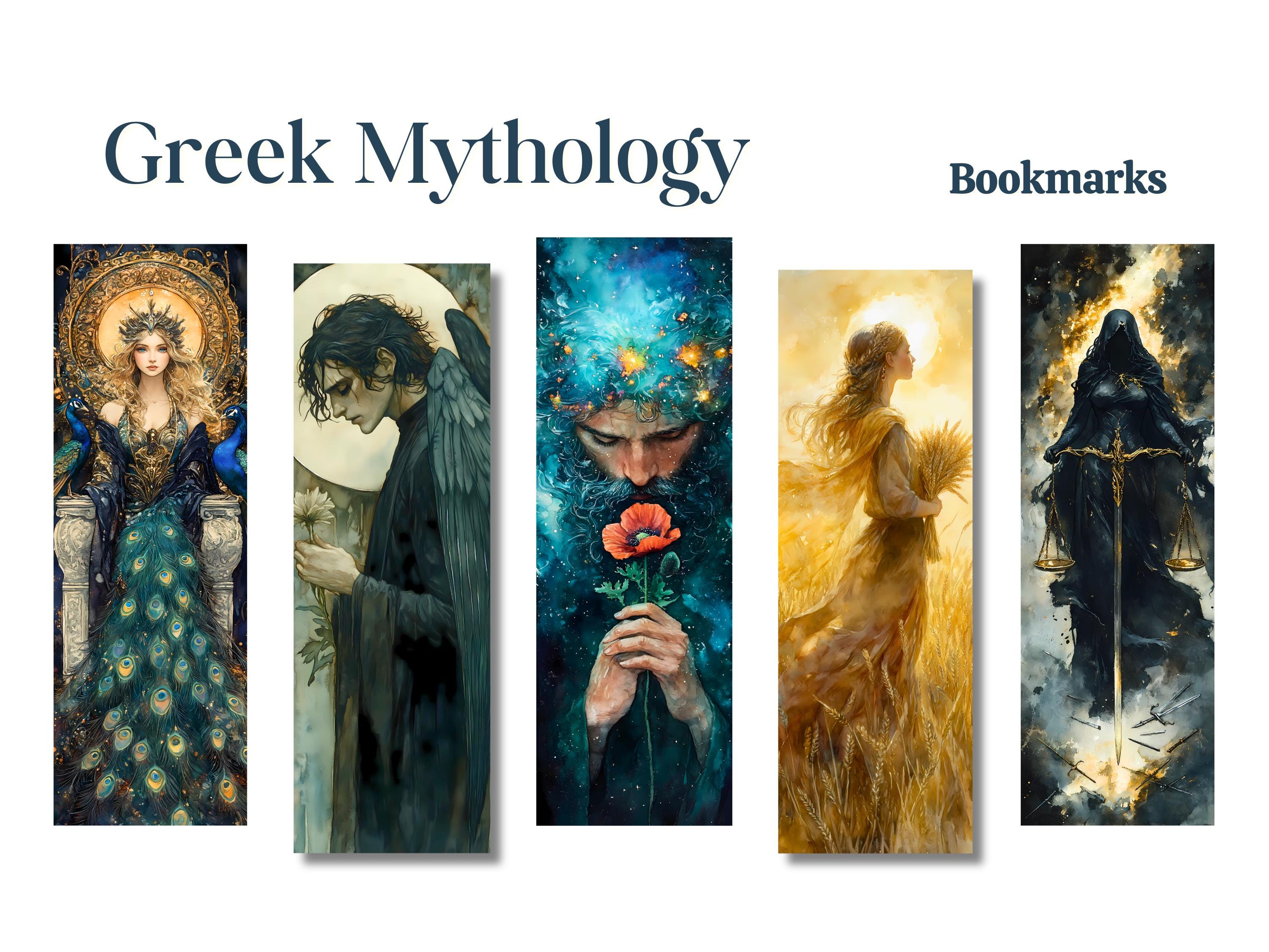 Greek Mythology Bookmarks: Watercolor Gods & Goddesses PNG (digital ...