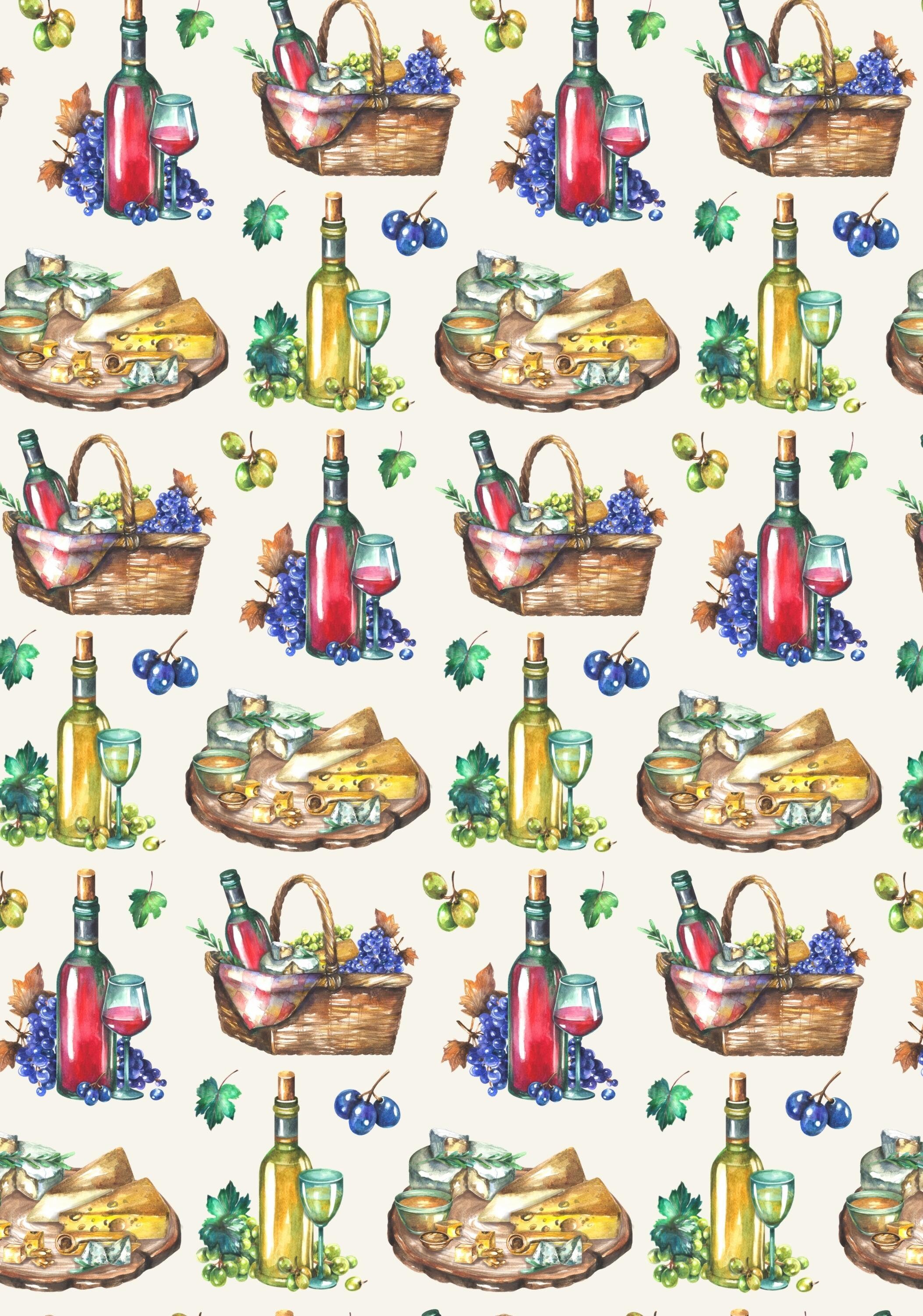 Wine Lovers Digital Paper A4 Size - Etsy