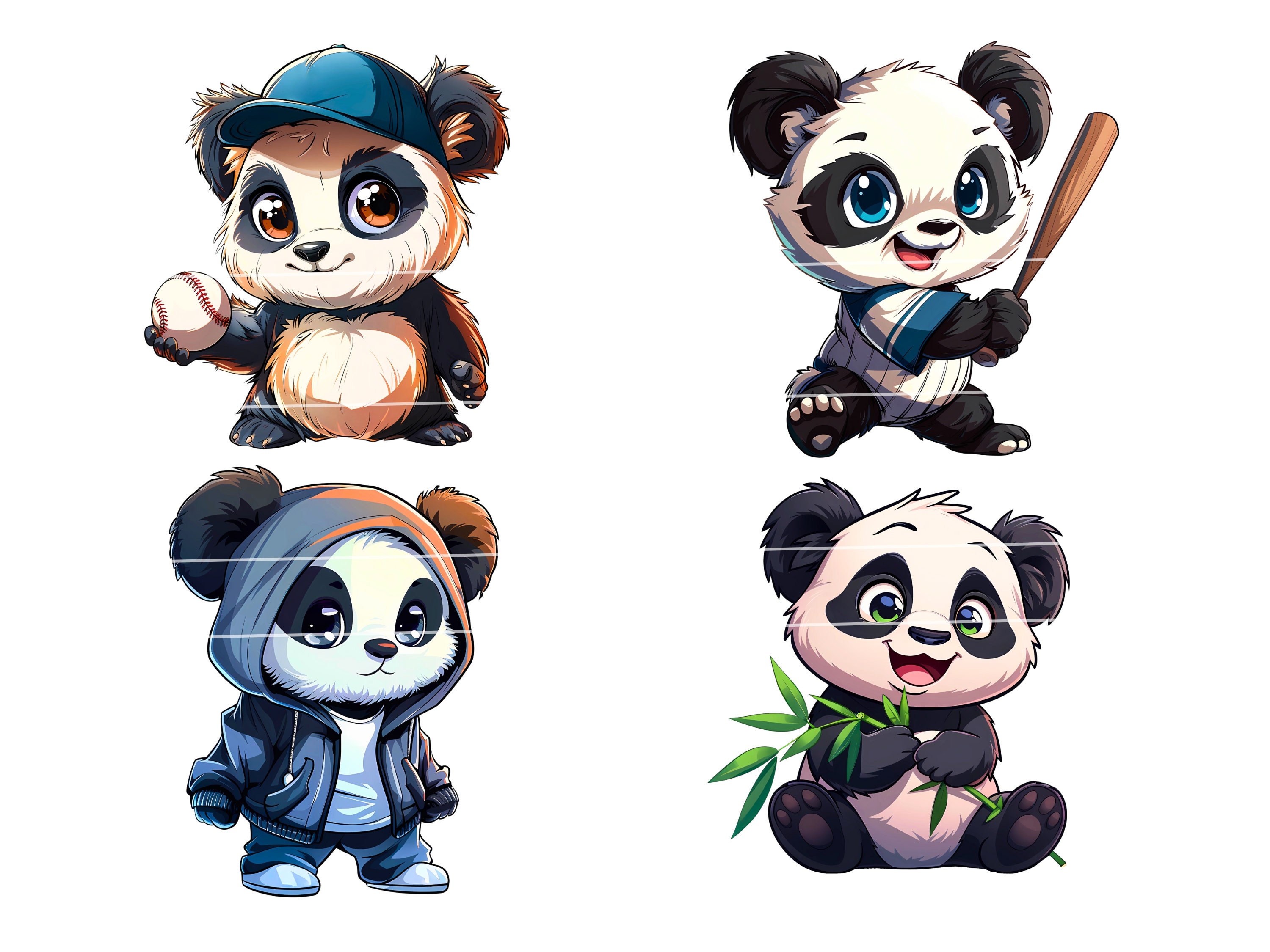 Kawaii Panda Clip Art Chibi Pandas, Clipart, Scrapbook, Cards ...