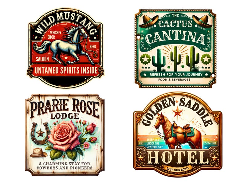 Vintage Western Signs - Wild West Signs and Decor - Saloon, Hotel ...