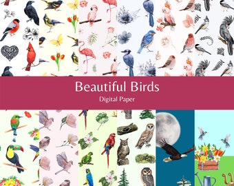 Bird Digital Paper - Etsy