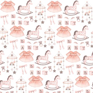 It's A Girl Digital Paper - Scrapbook Paper, Baby Girl, Baby Shower ...