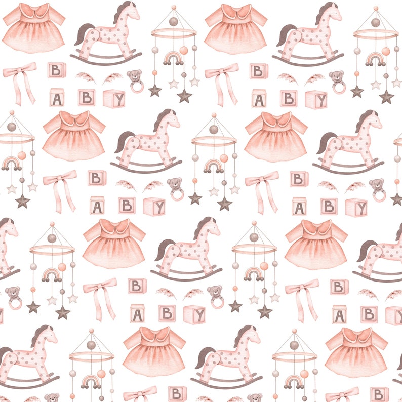 It's A Girl Digital Paper Scrapbook Paper, Baby Girl, Baby Shower ...