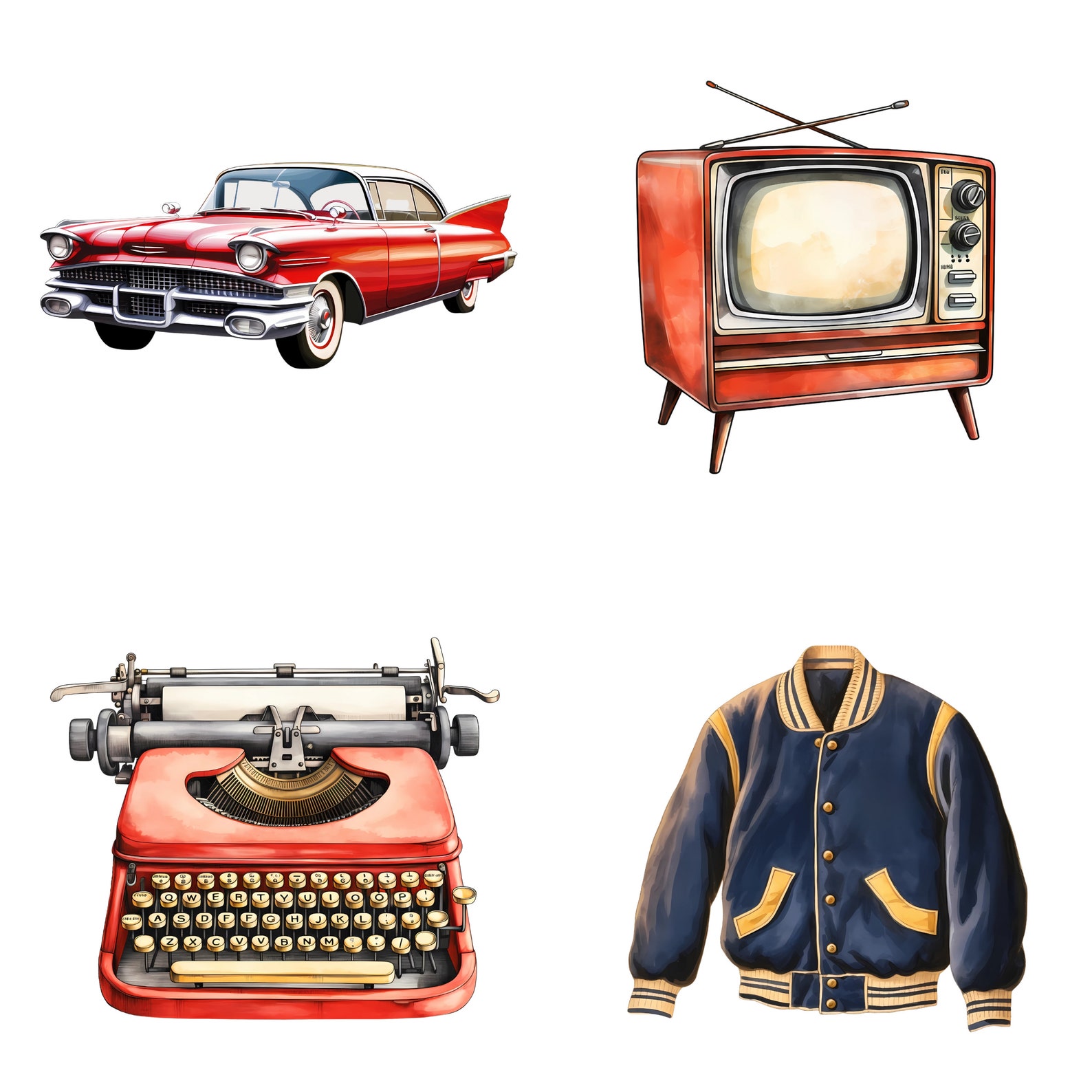 1950s Clip Art - Nostalgia, Scrapbook, Crafts, Memory Book, Cards ...