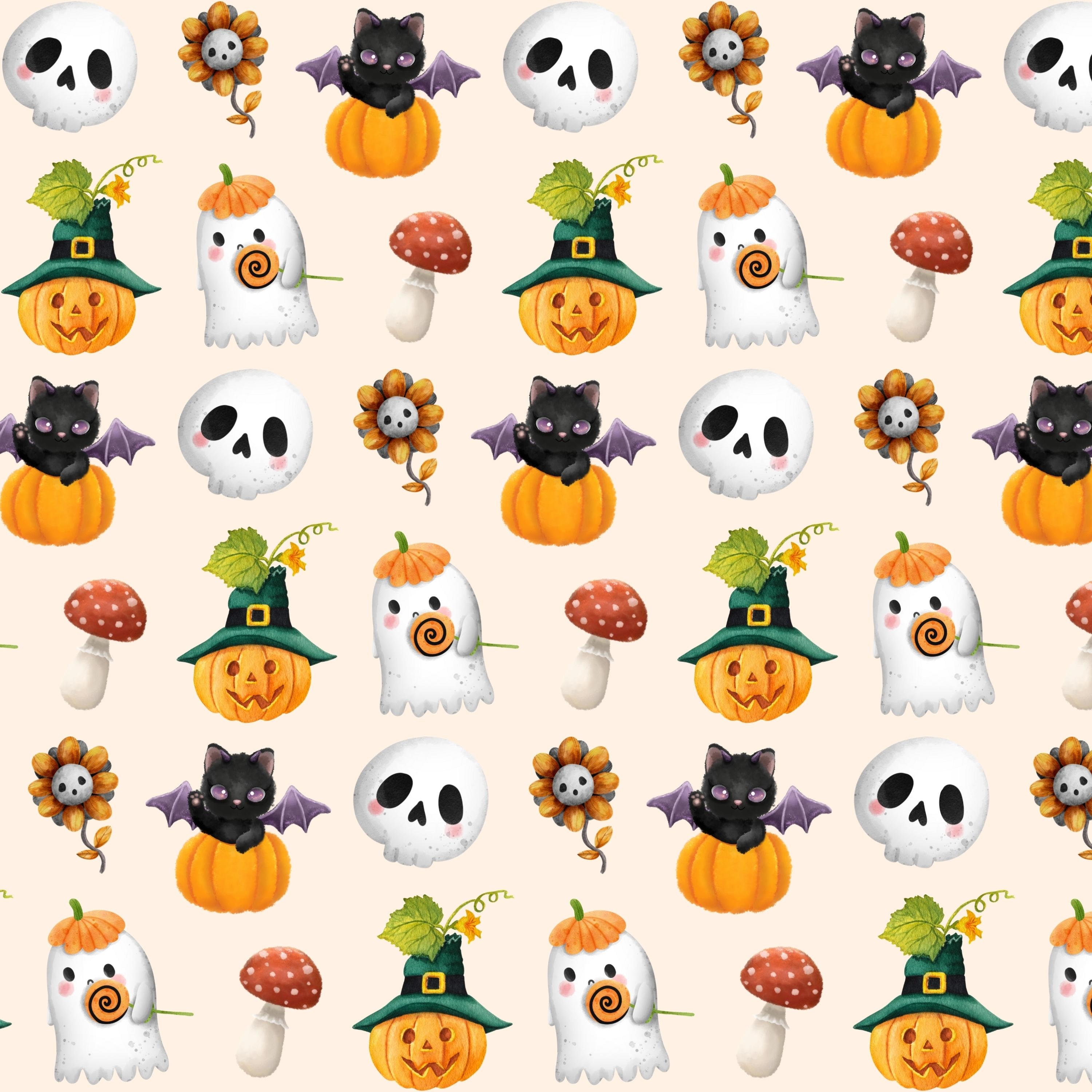 Scary Halloween Digital Paper Halloween Scrapbook Paper - Etsy