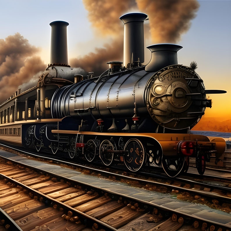 Trains Digital Paper Scrapbooking Paper, Junk Journal, Background, Wall ...