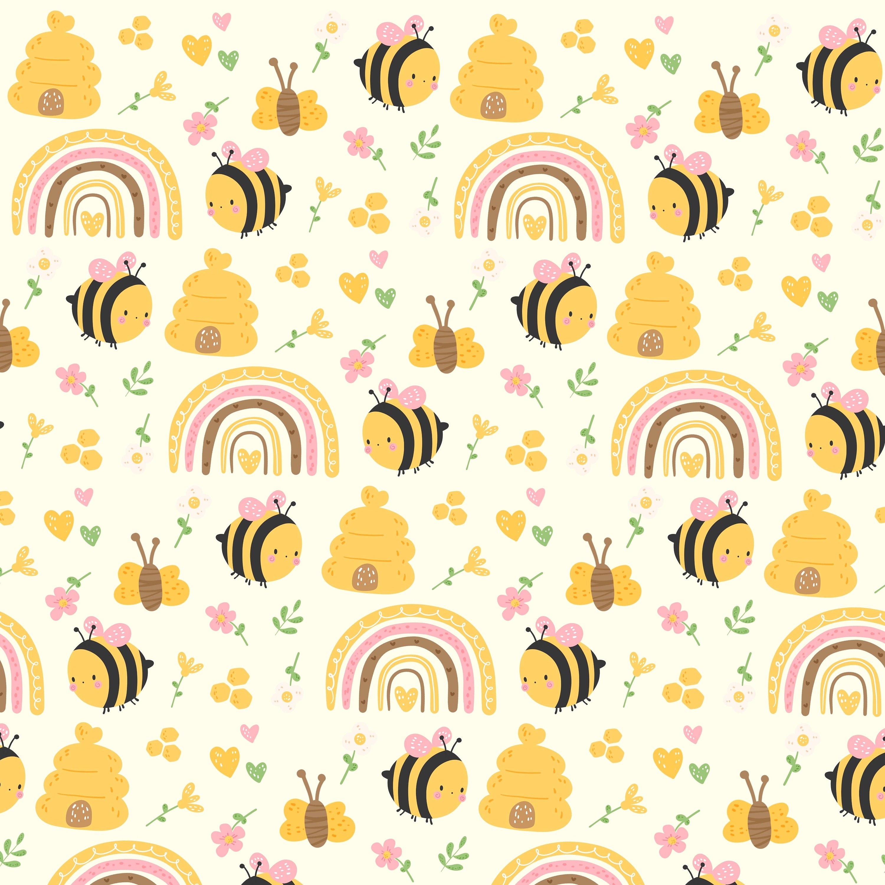 More Bumble Bees Digital Paper Bee Scrapbooking Paper for Papercrafts ...