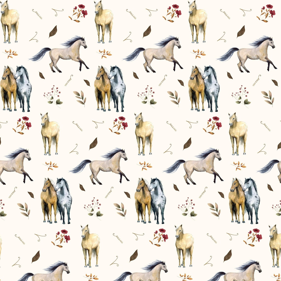 Horses Digital Paper Horse Scrapbooking Paper Junk - Etsy