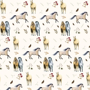 Horses Digital Paper - Horse Scrapbooking Paper, Junk Journals, Pattern ...