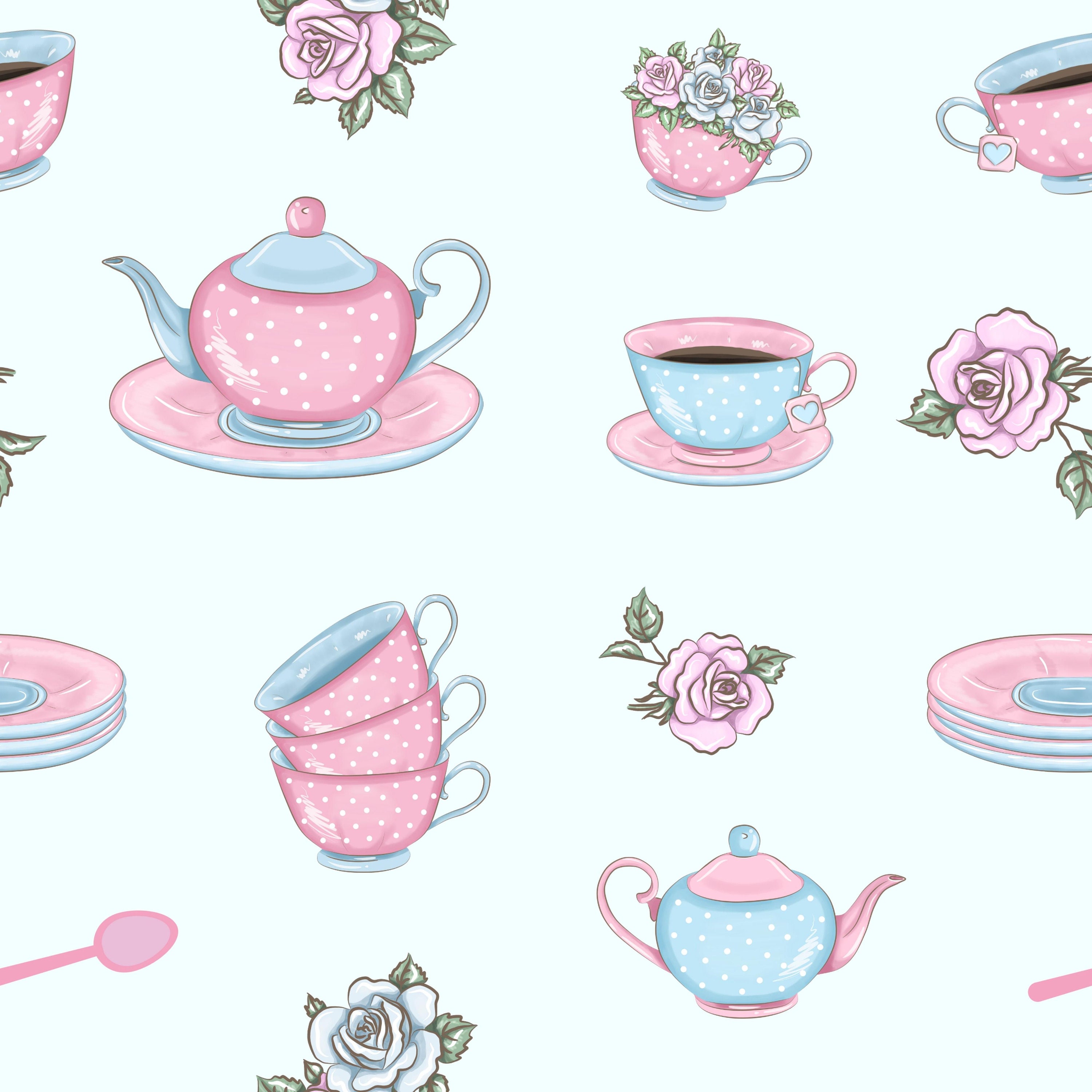 Tea Party Seamless Digital Paper Scrapbooking Paper Junk - Etsy