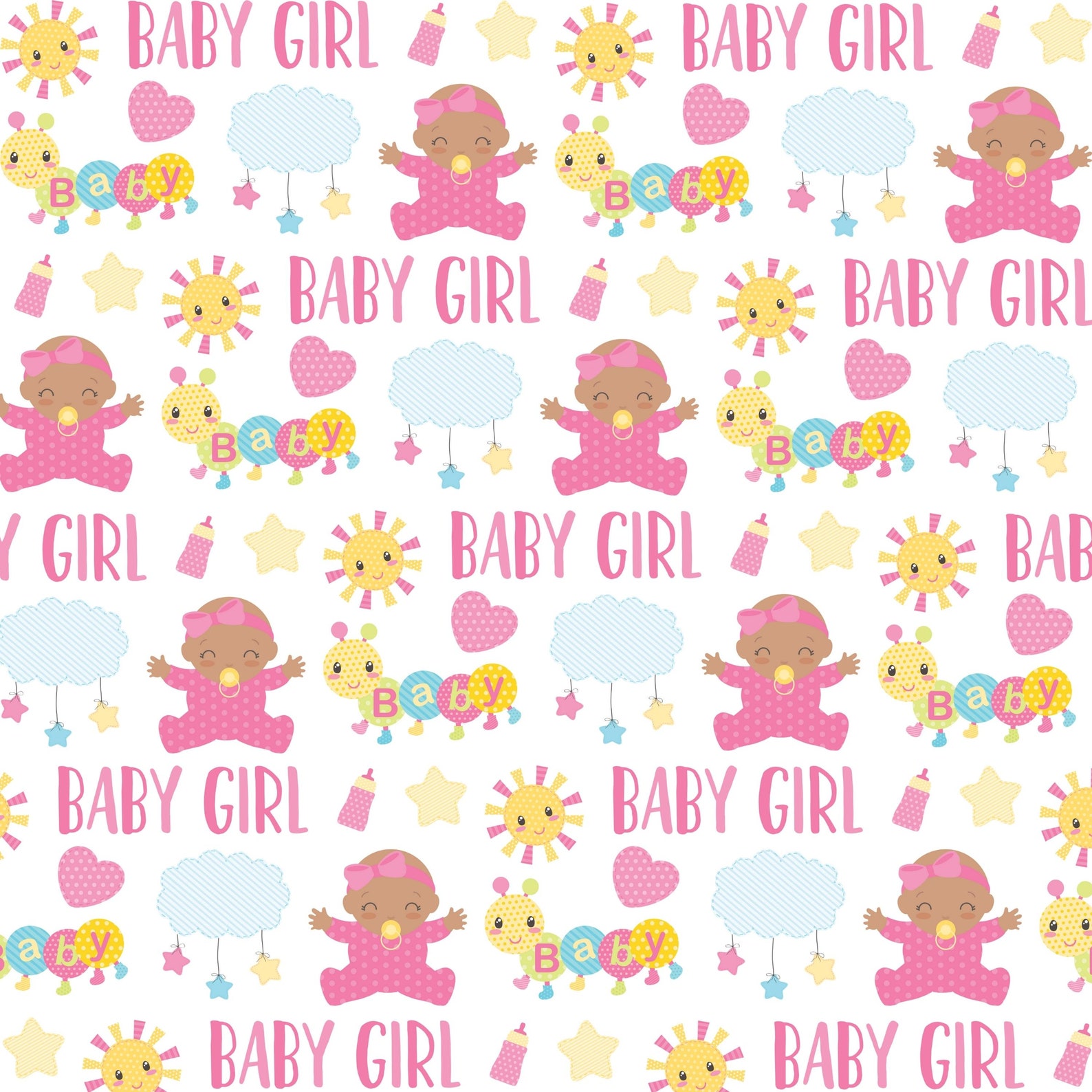 It's A Girl Digital Paper Scrapbook Paper Baby Girl - Etsy