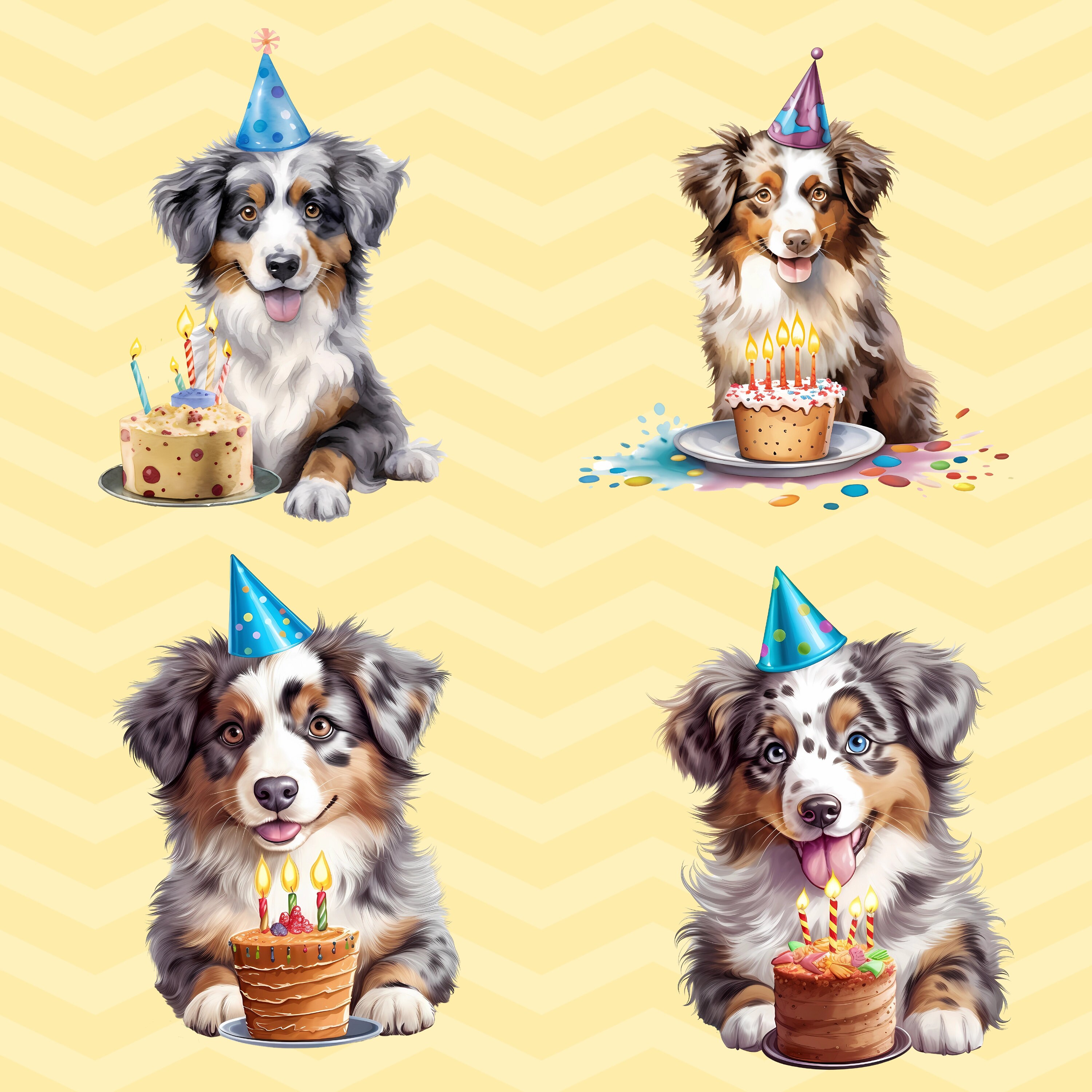 Puppy Birthday Party Clip Art Party, Puppies, Dogs, Watercolor, Clipart ...