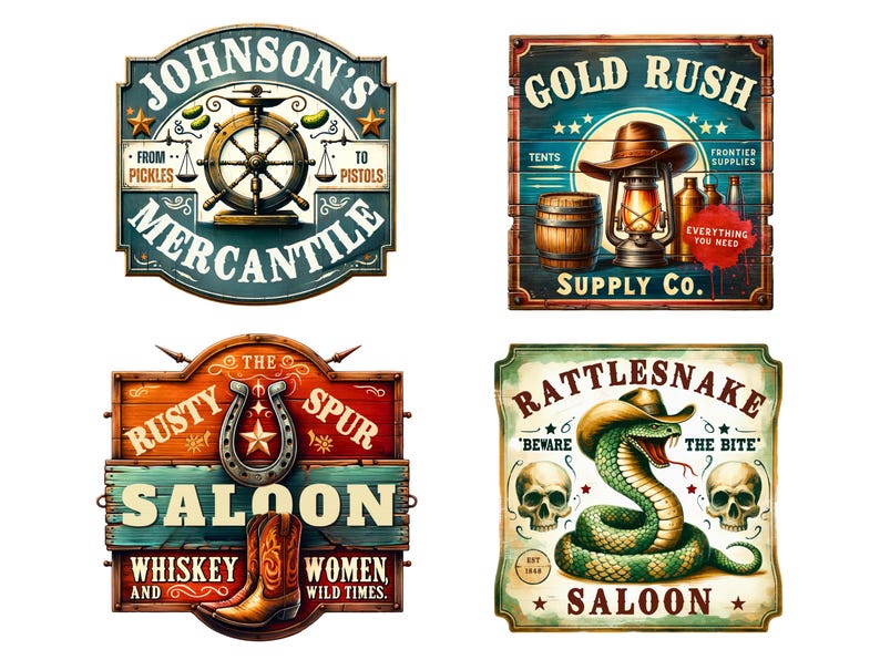 Vintage Western Signs - Wild West Signs and Decor - Saloon, Hotel ...