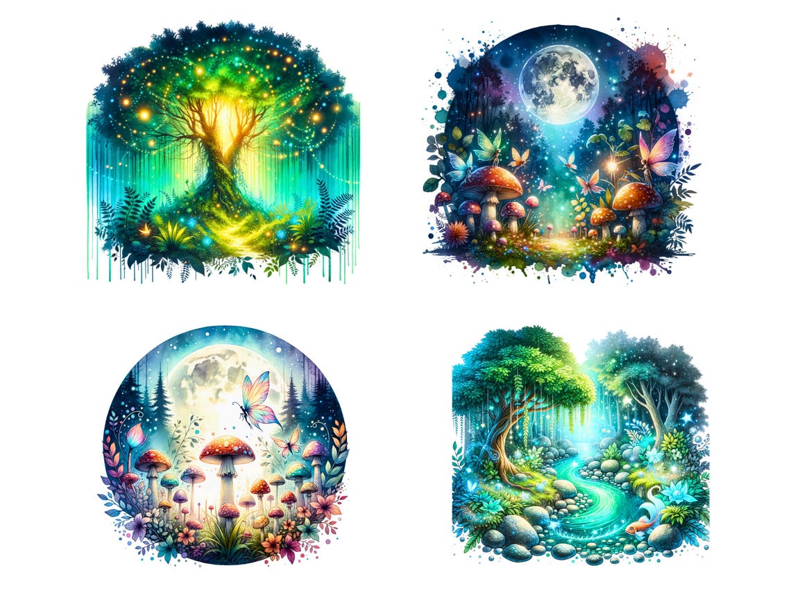 Enchanted Forest Clipart - Magic Forest PNG - Mystical - Transparent ...
