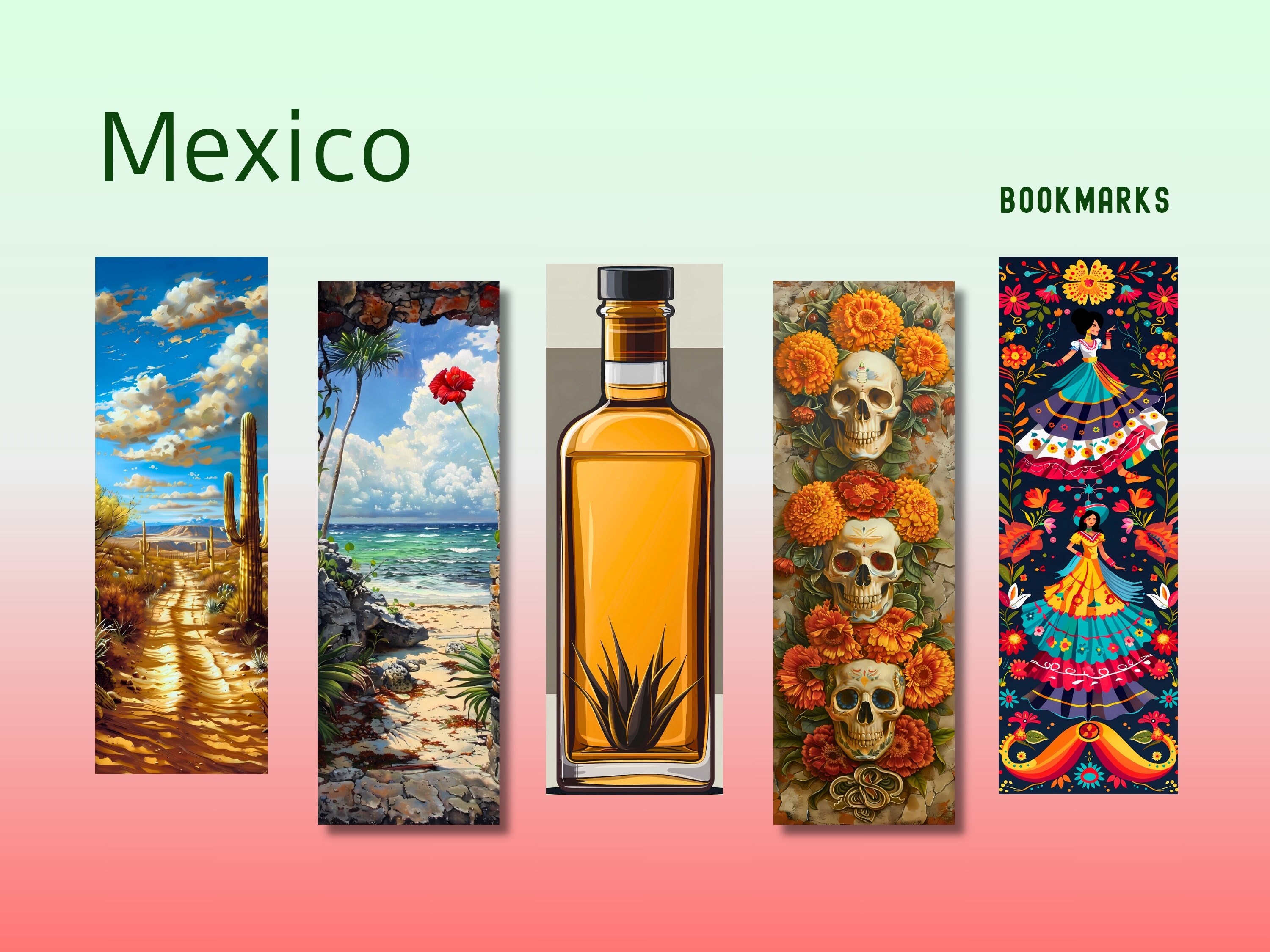 Mexico Bookmarks PNG, Digital Download, Bookmark Sublimation - Etsy