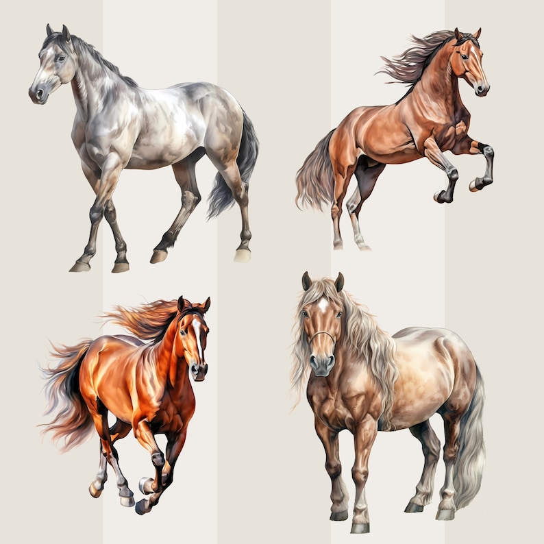 Horse Clip Art Horses, Watercolor, Clipart, Scrapbook, Cards ...