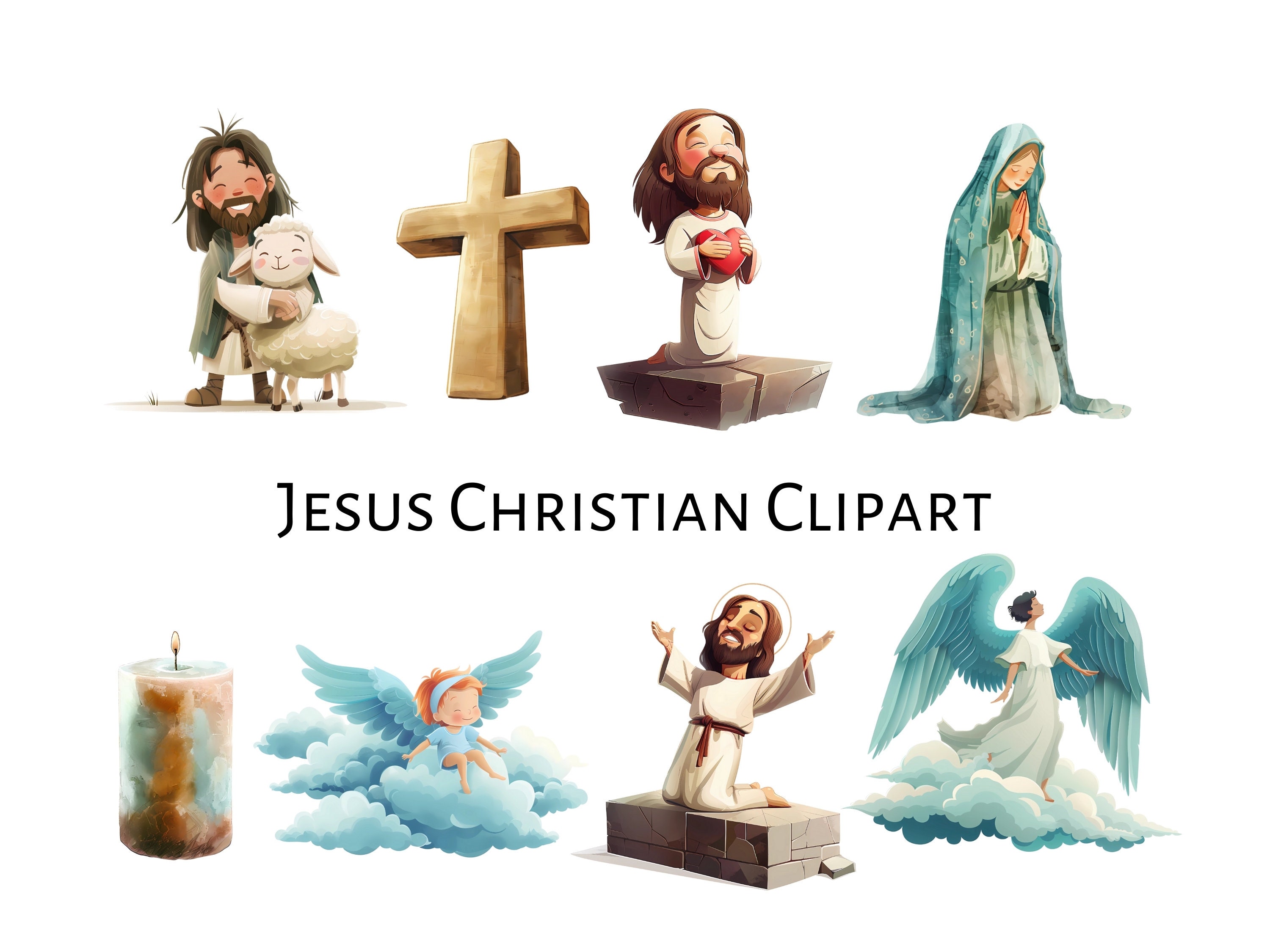 Jesus Christian Clipart Religious Easter, Clipart PNG - Etsy