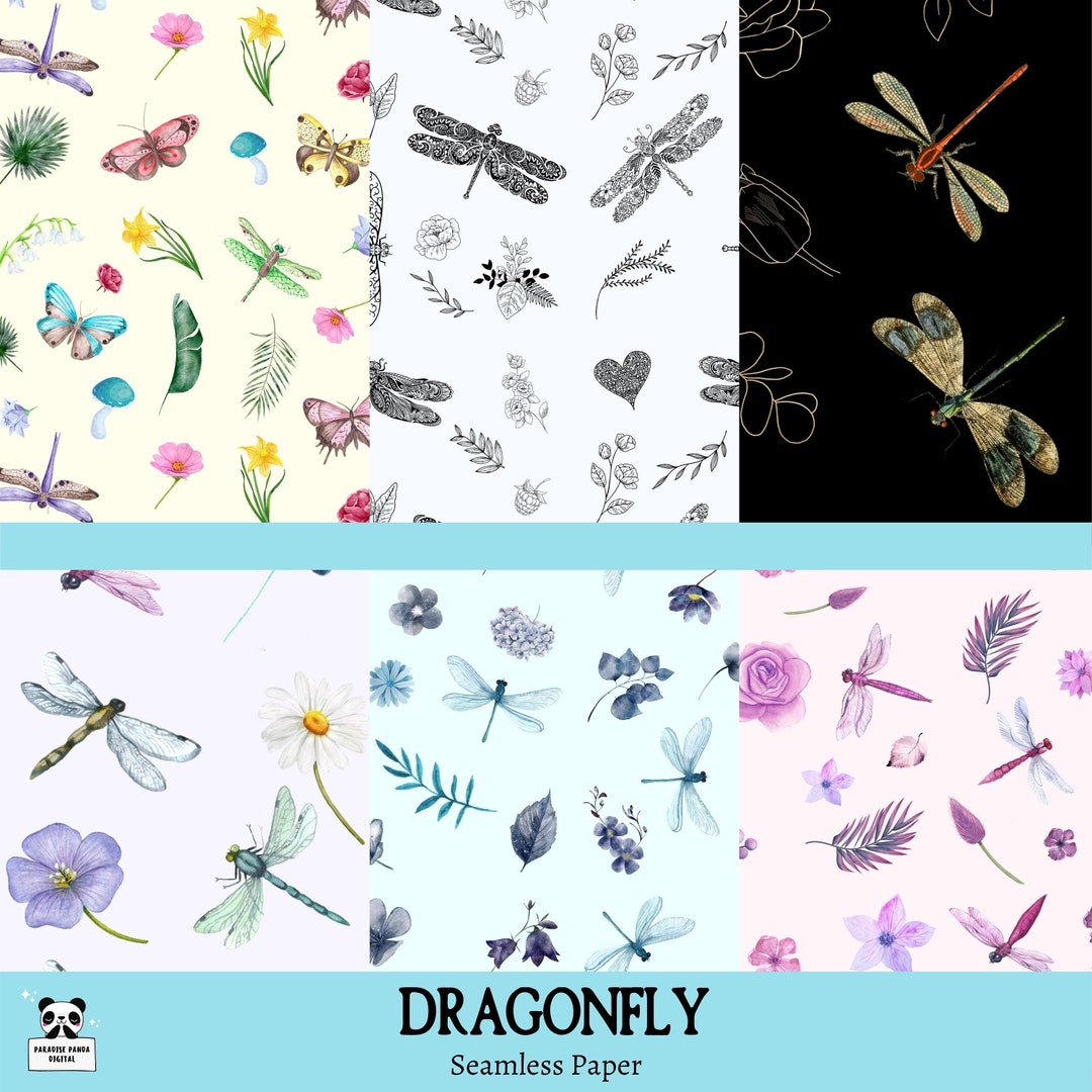 Dragonfly Seamless Digital Paper - Scrapbooking Paper - Etsy