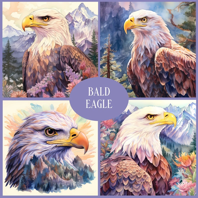 Bald Eagle American Symbol Eagle Poster AI Art Wall Art - Etsy