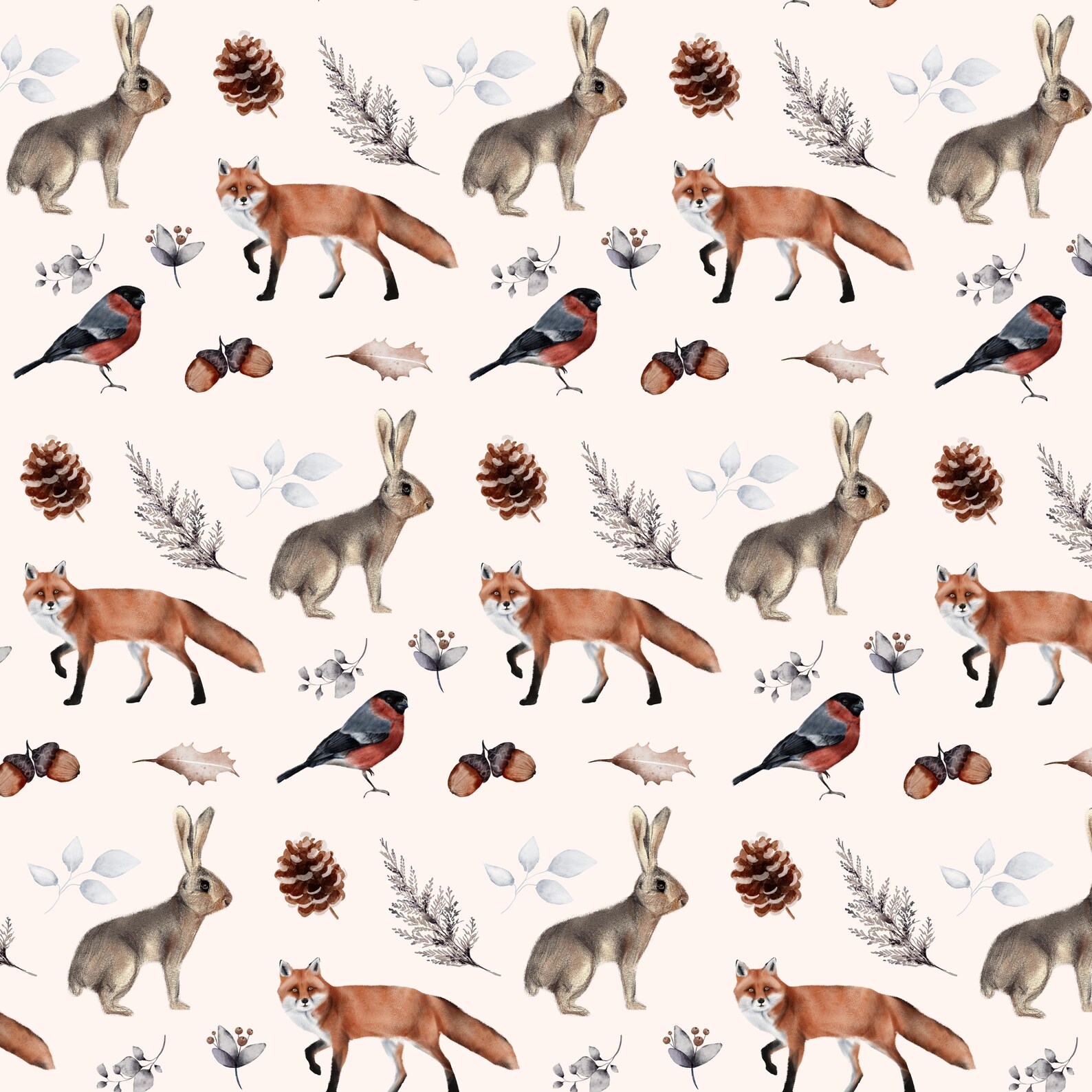 Forest Animals Digital Paper Forest Scrapbooking Paper Junk Journals ...