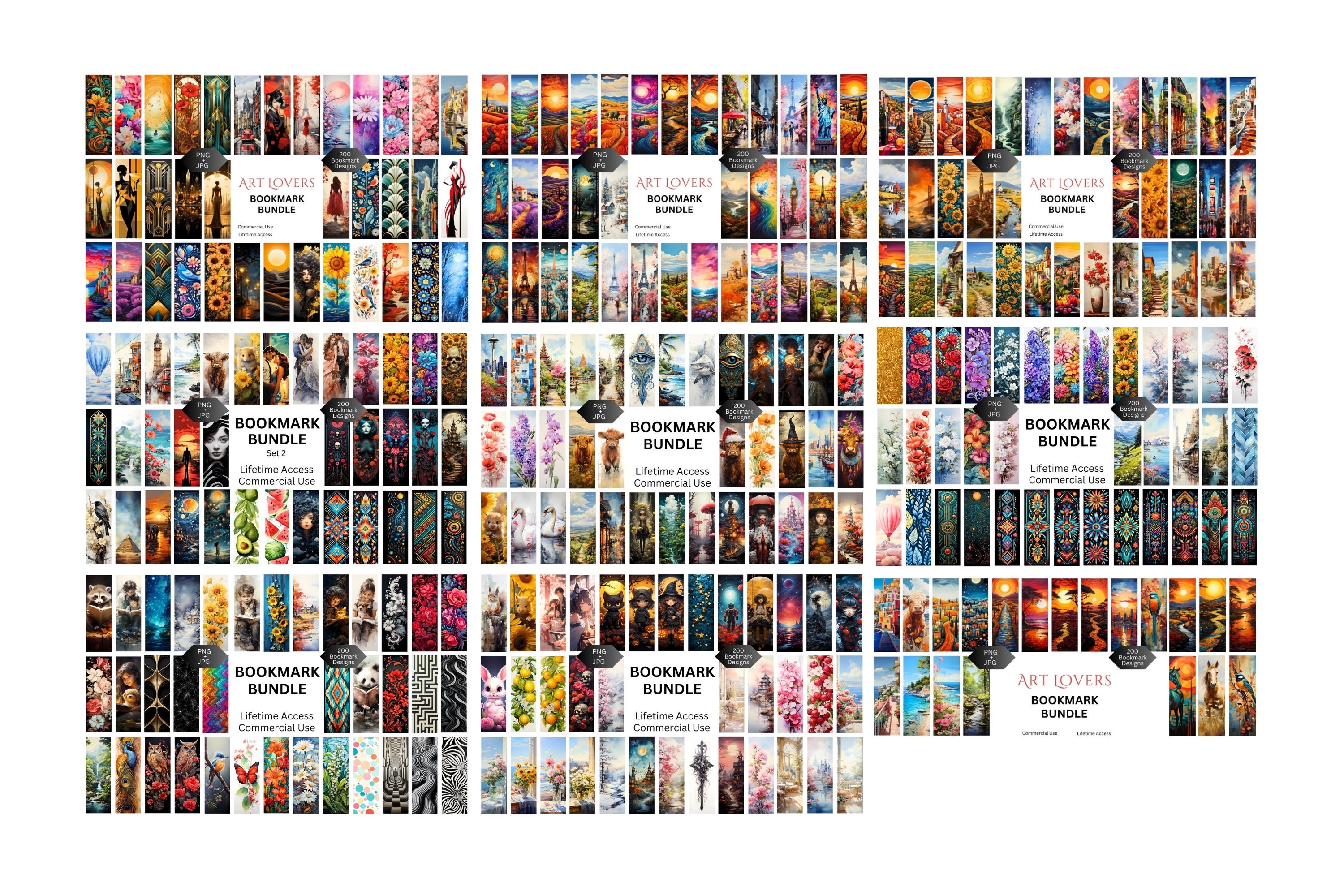 MEGA Bookmark Bundle 1200 Bookmark Designs, PNG JPG, Sublimation - Etsy