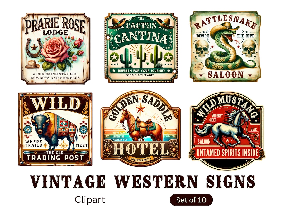 Vintage Western Signs - Wild West Signs and Decor - Saloon, Hotel ...