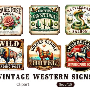 Vintage Western Signs - Wild West Signs and Decor - Saloon, Hotel ...