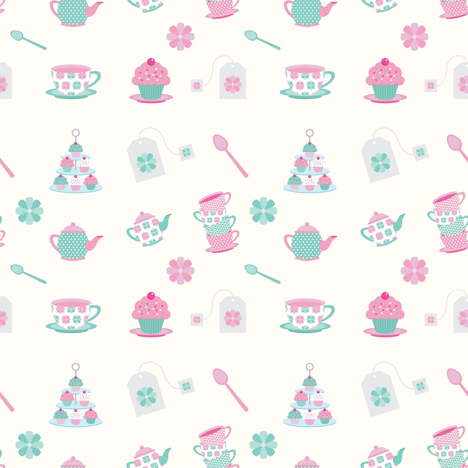 Tea Party Seamless Digital Paper Scrapbooking Paper Junk - Etsy