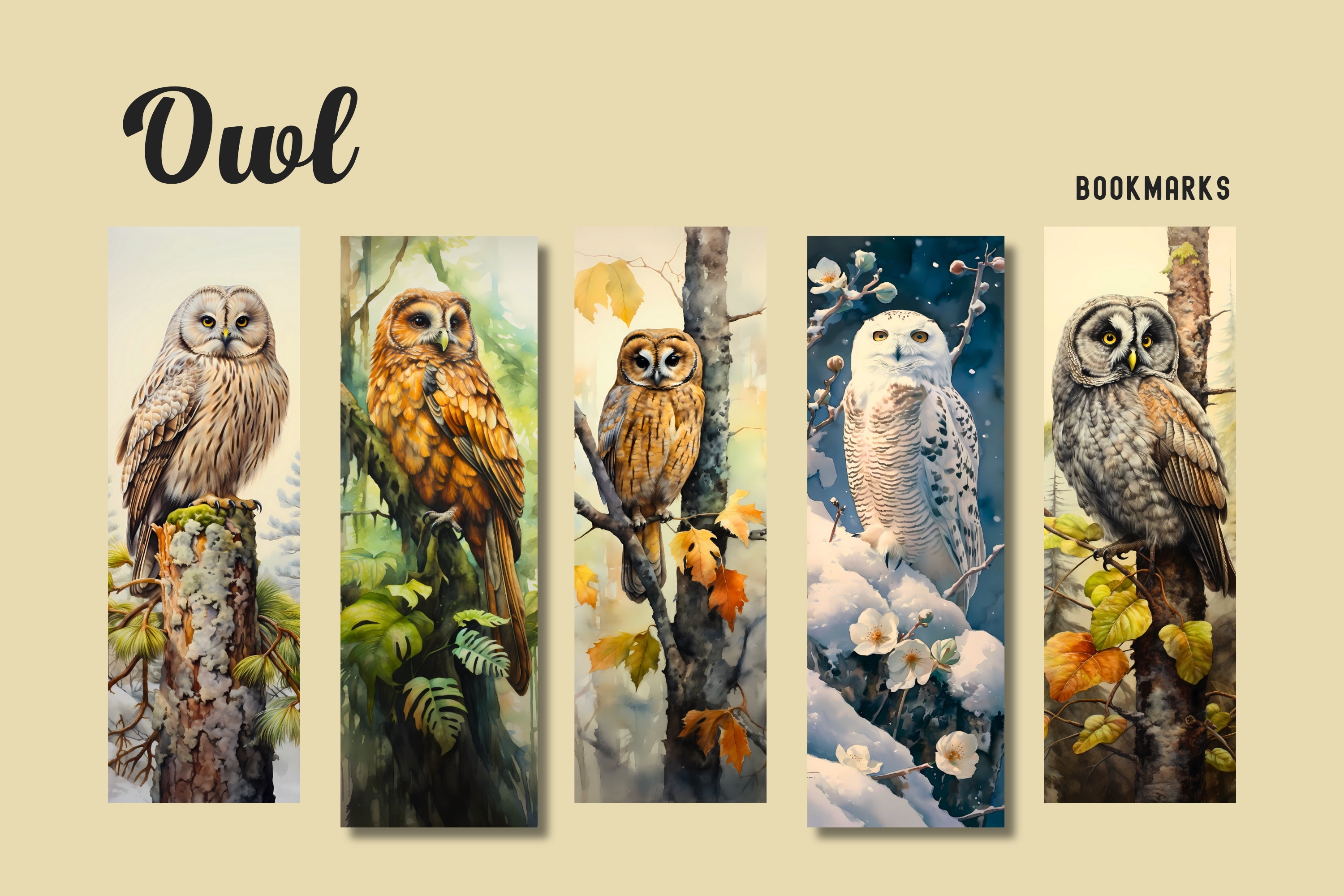 Owl Bookmarks - Owl PNG, Owl Downloadables - Etsy