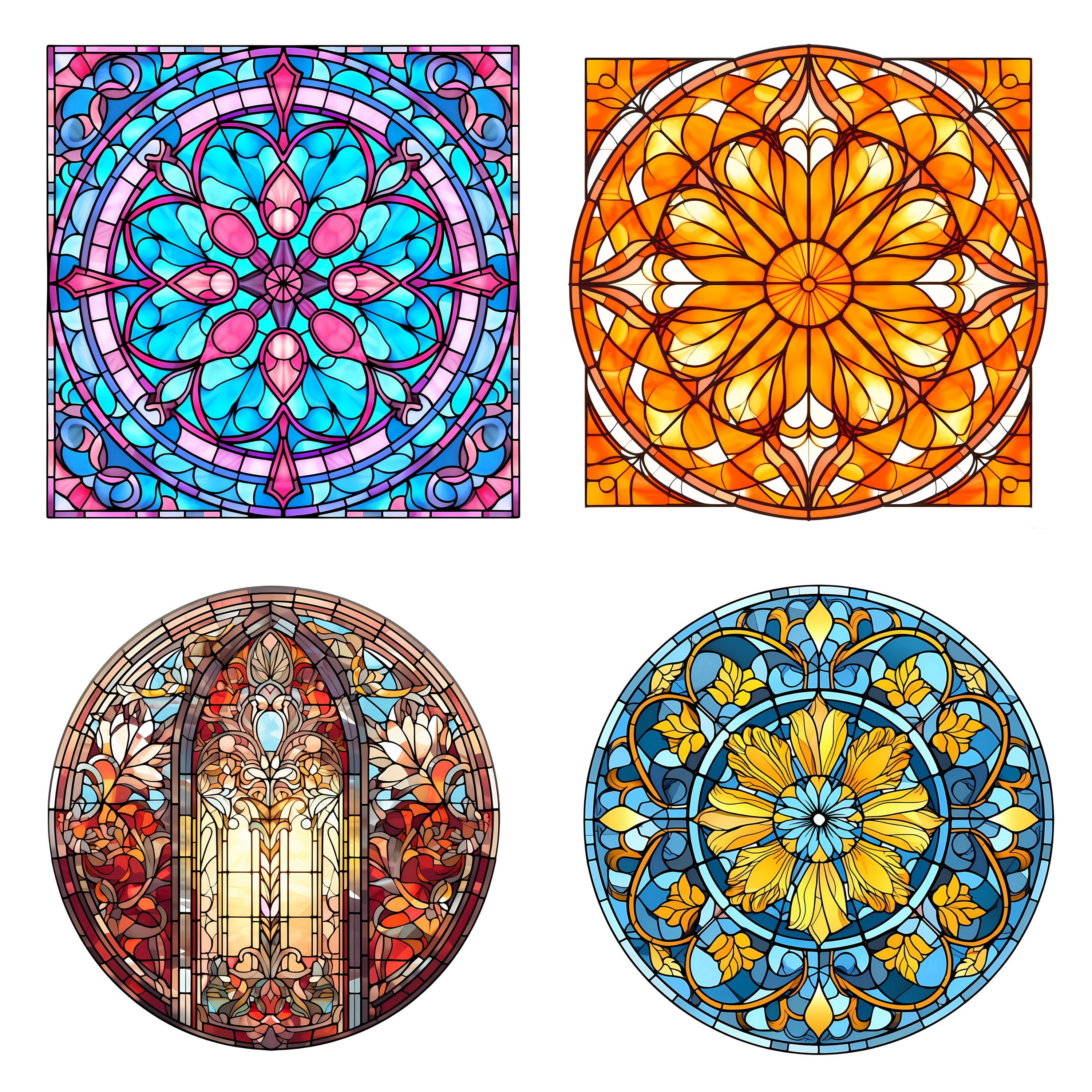 Stained Glass Window Clip Art - Stained Glass, Colorful, Clipart ...