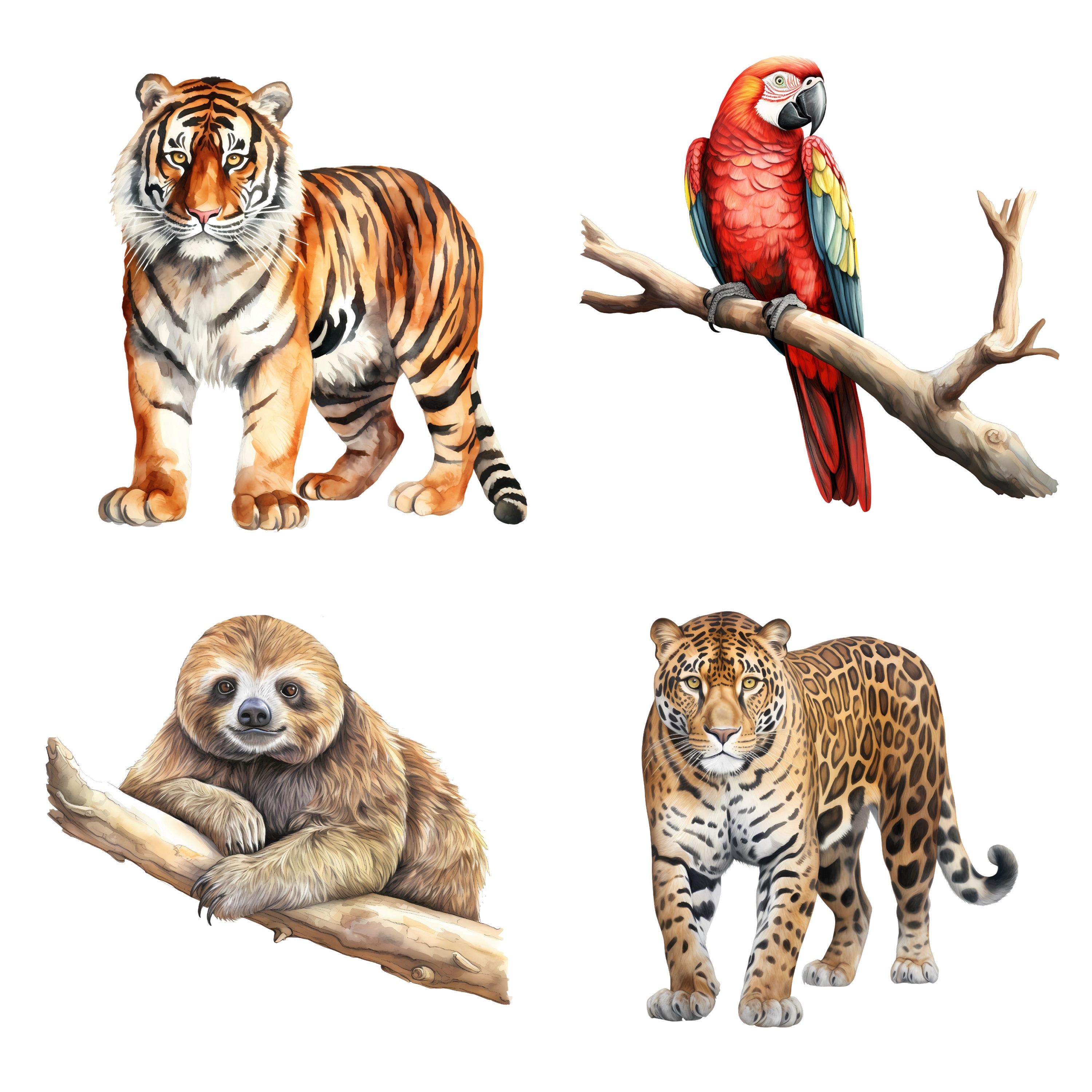 Rainforest Animals and Plants Clipart - Etsy