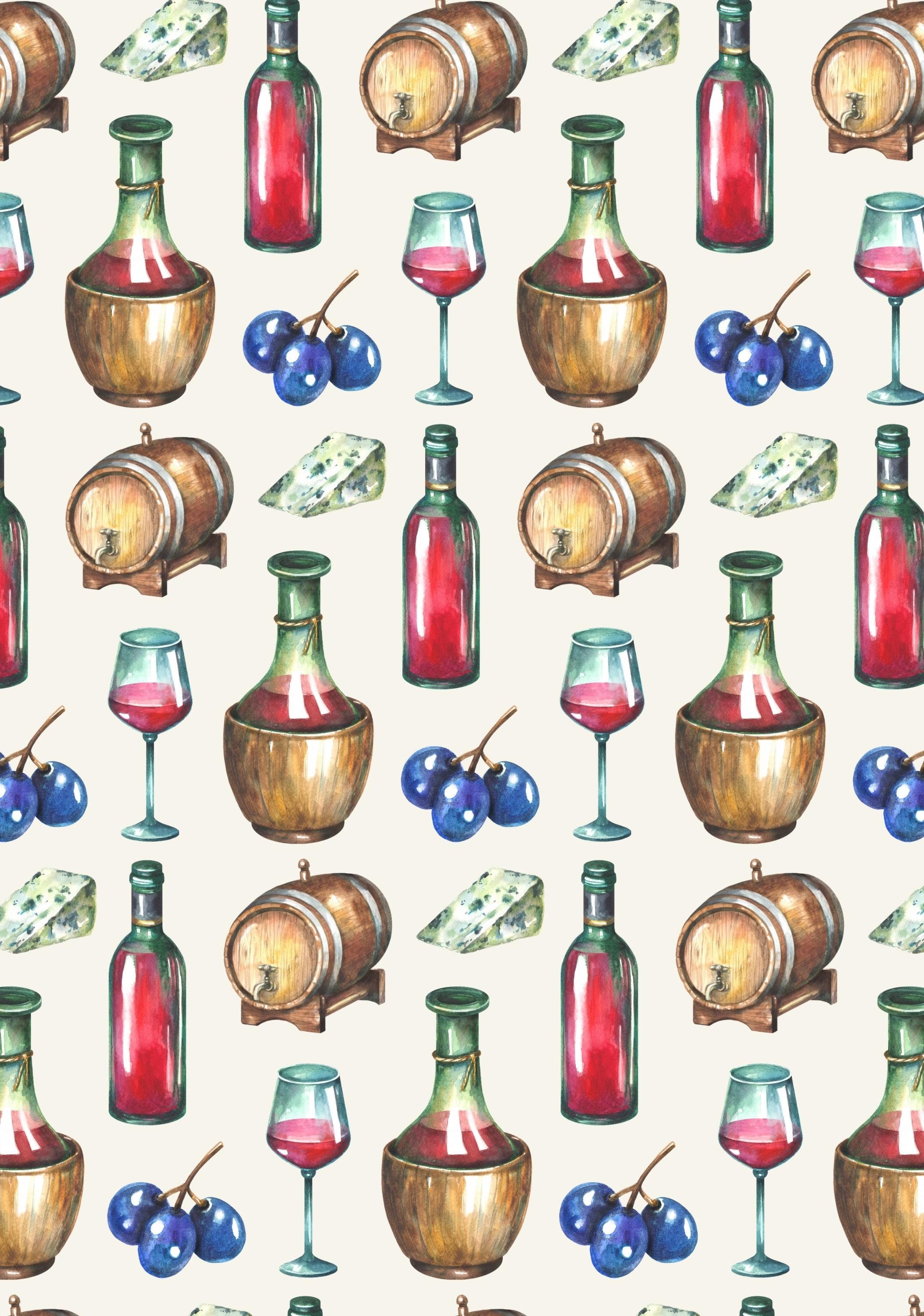 Wine Lovers Digital Paper A4 Size - Etsy