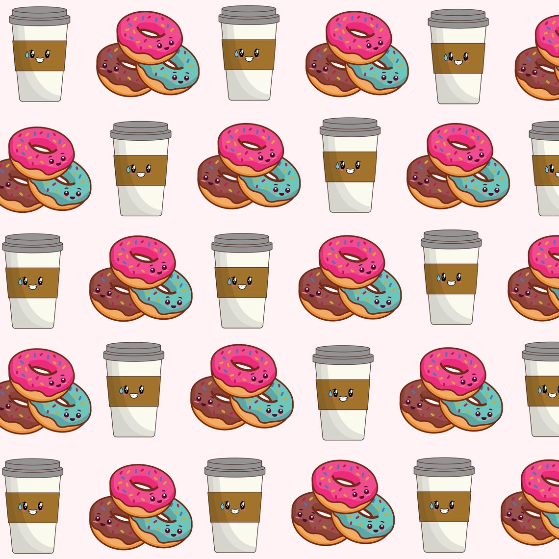 Kawaii Digital Paper Cute Scrapbooking Paper Digital - Etsy