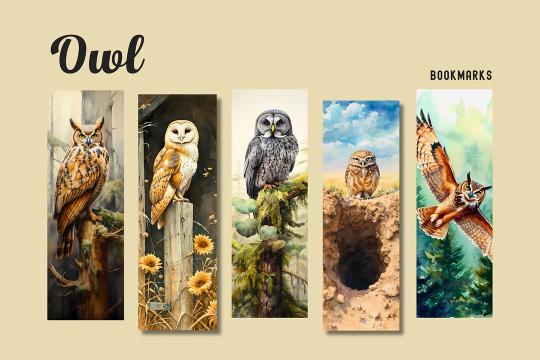 Owl Bookmarks - Owl PNG, Owl Downloadables - Etsy