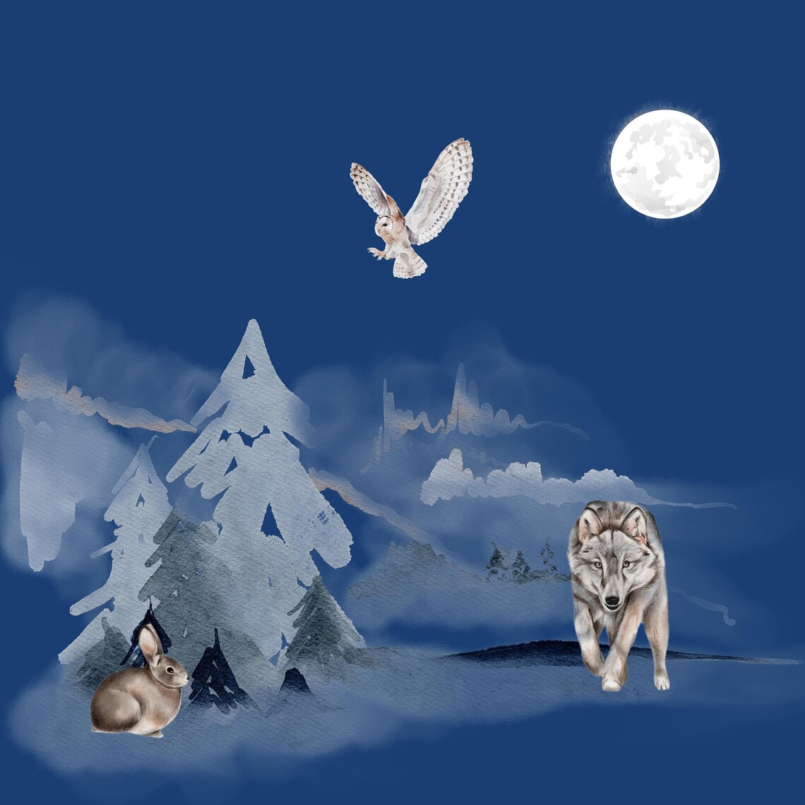 Forest Animals Digital Paper Forest Scrapbooking Paper | Etsy