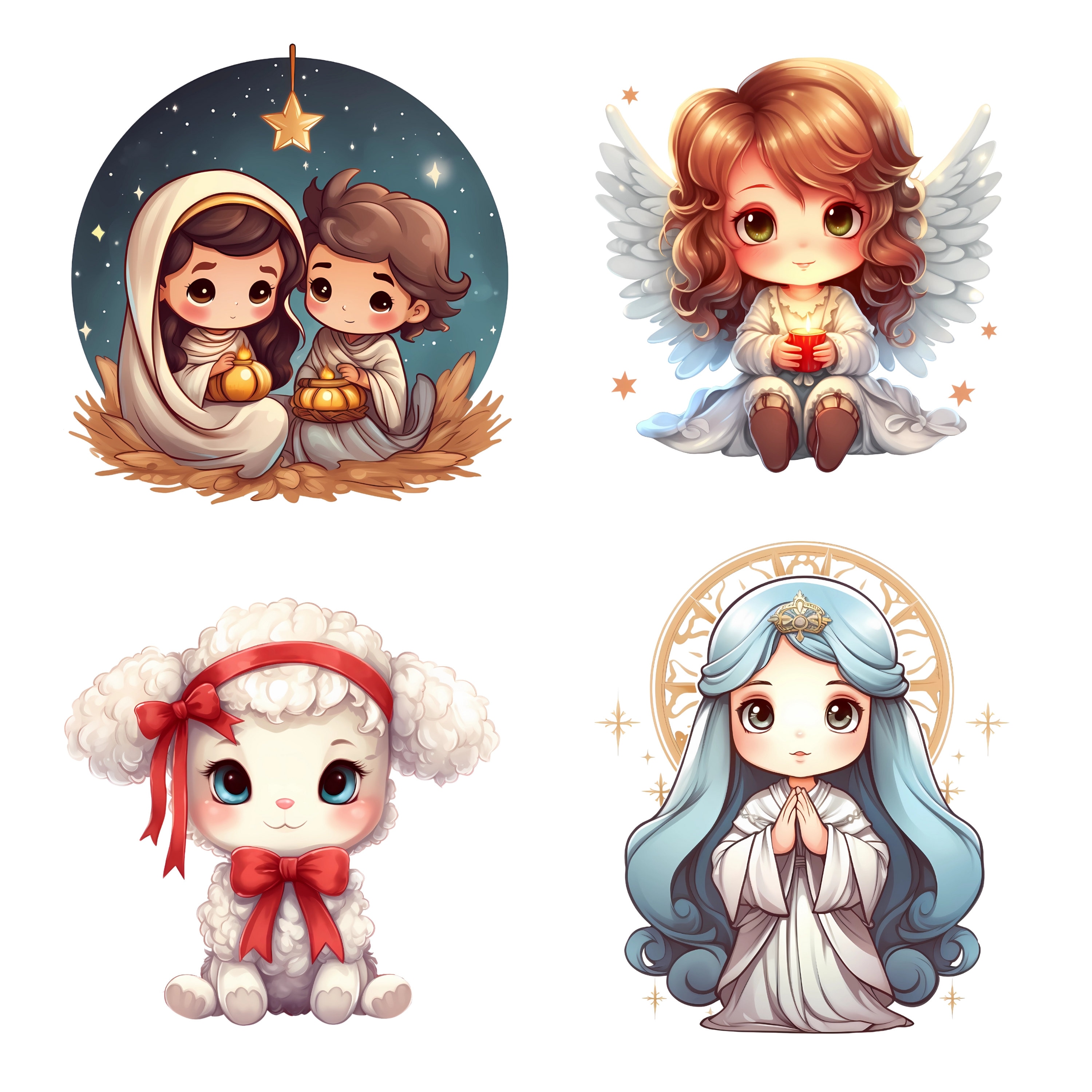 Chibi Religious Clip Art - Jesus, Angels, Church, Cross, Clipart ...