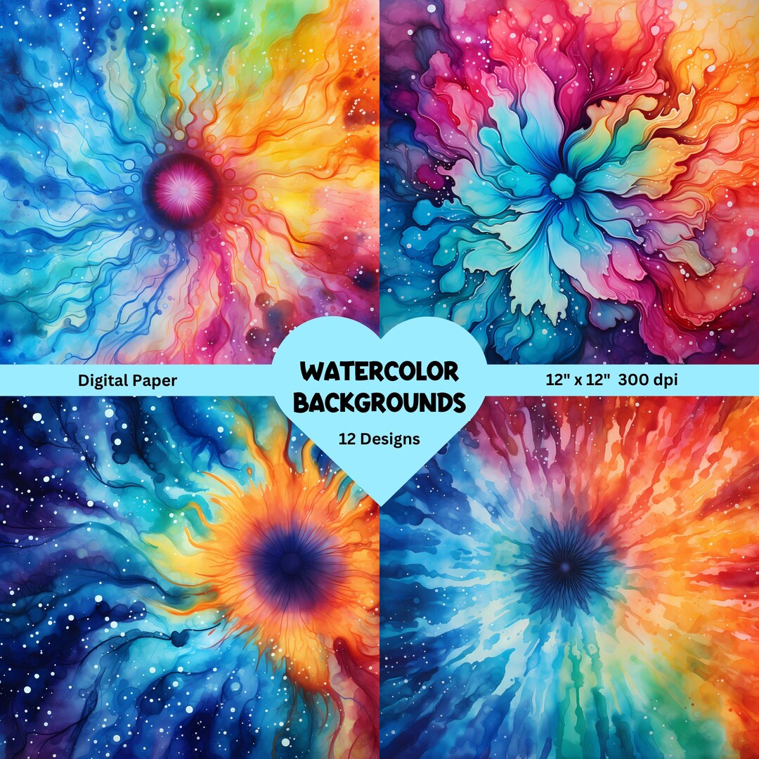 Watercolor Backgrounds - Digital Paper - Etsy