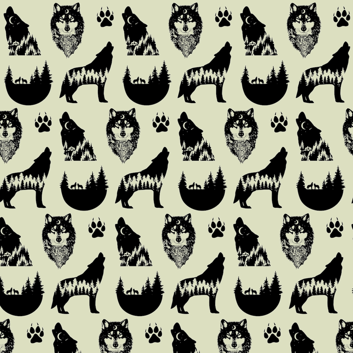 Wolves Digital Paper Wolf Scrapbook Paper - Etsy