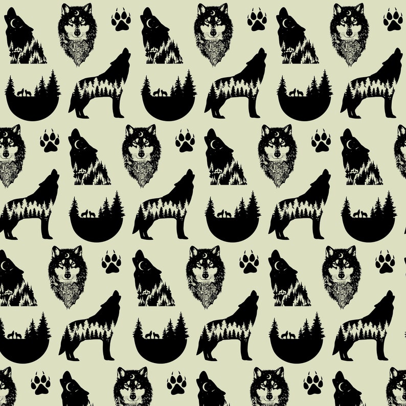Wolves Digital Paper - Wolf Scrapbook Paper - Etsy