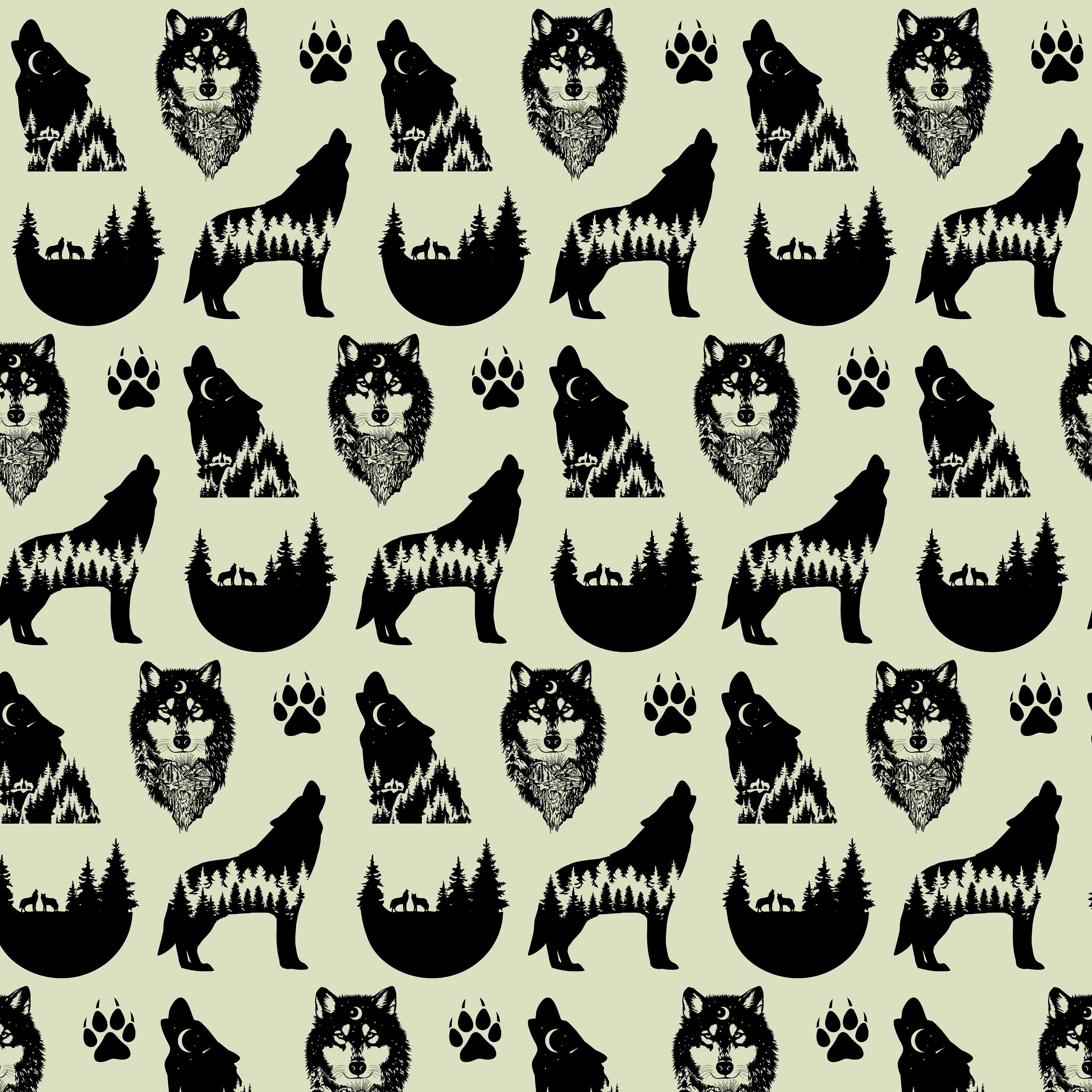 Wolves Digital Paper - Wolf Scrapbook Paper - Etsy