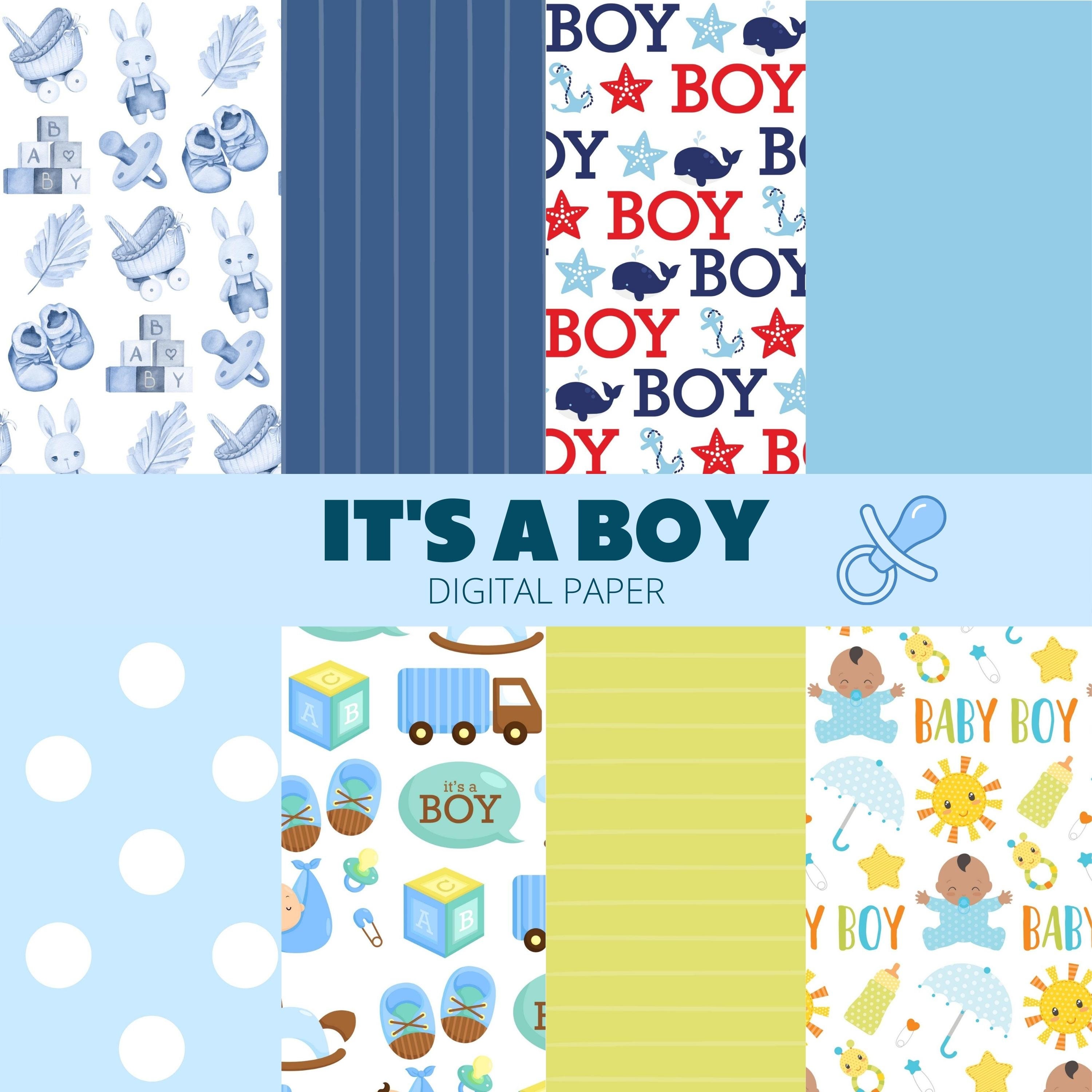 It's A Boy Digital Paper Baby Boy Baby Shower Photo - Etsy