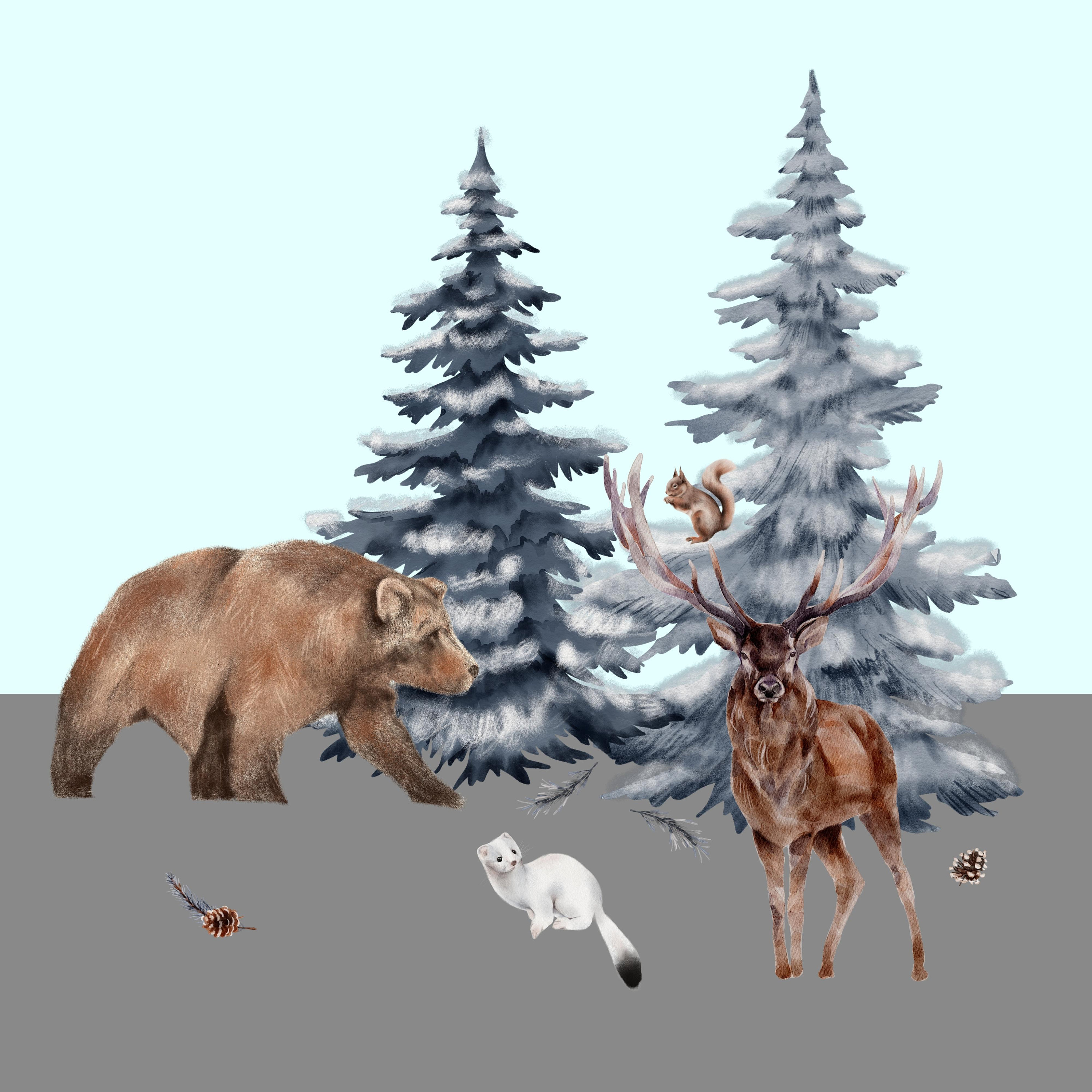 Forest Animals Digital Paper Forest Scrapbooking Paper - Etsy