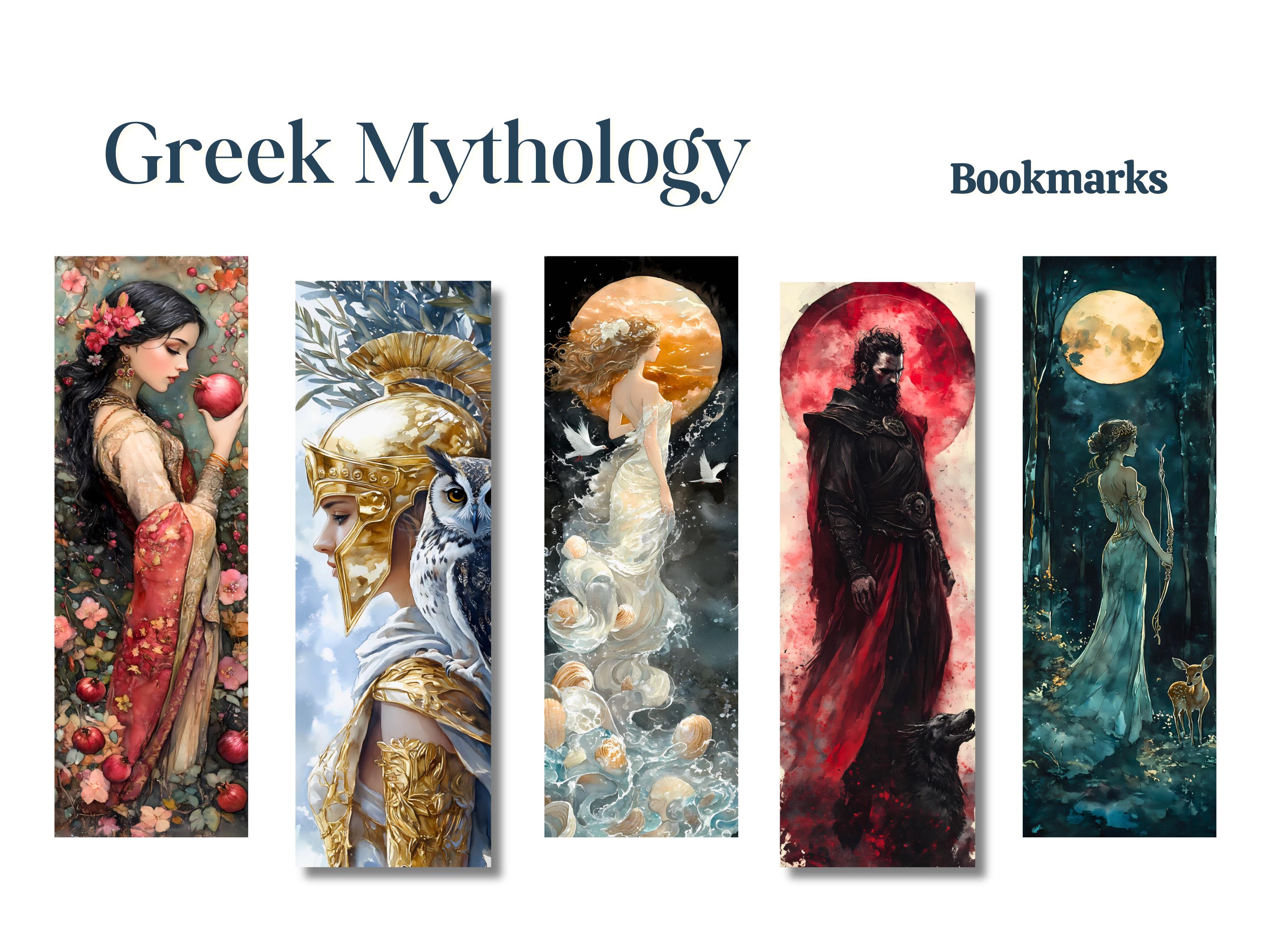 Greek Mythology Bookmarks: Watercolor Gods & Goddesses PNG (digital ...