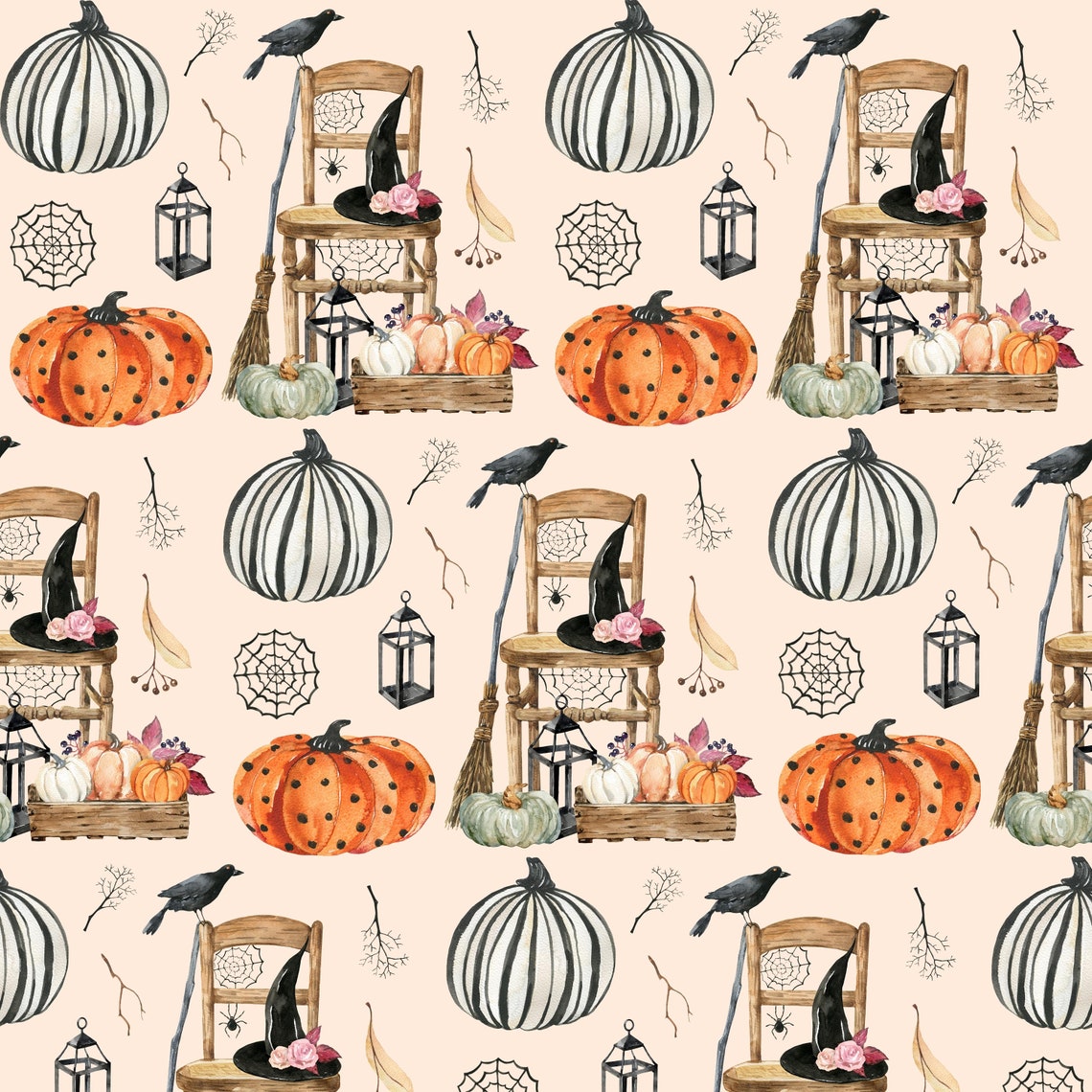 Halloween Digital Paper Halloween Scrapbook Paper Witch - Etsy