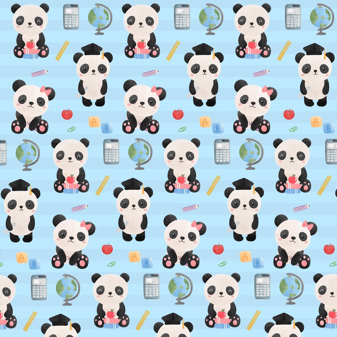 Panda Digital Paper Pandas Scrapbooking Paper Craft Paper | Etsy