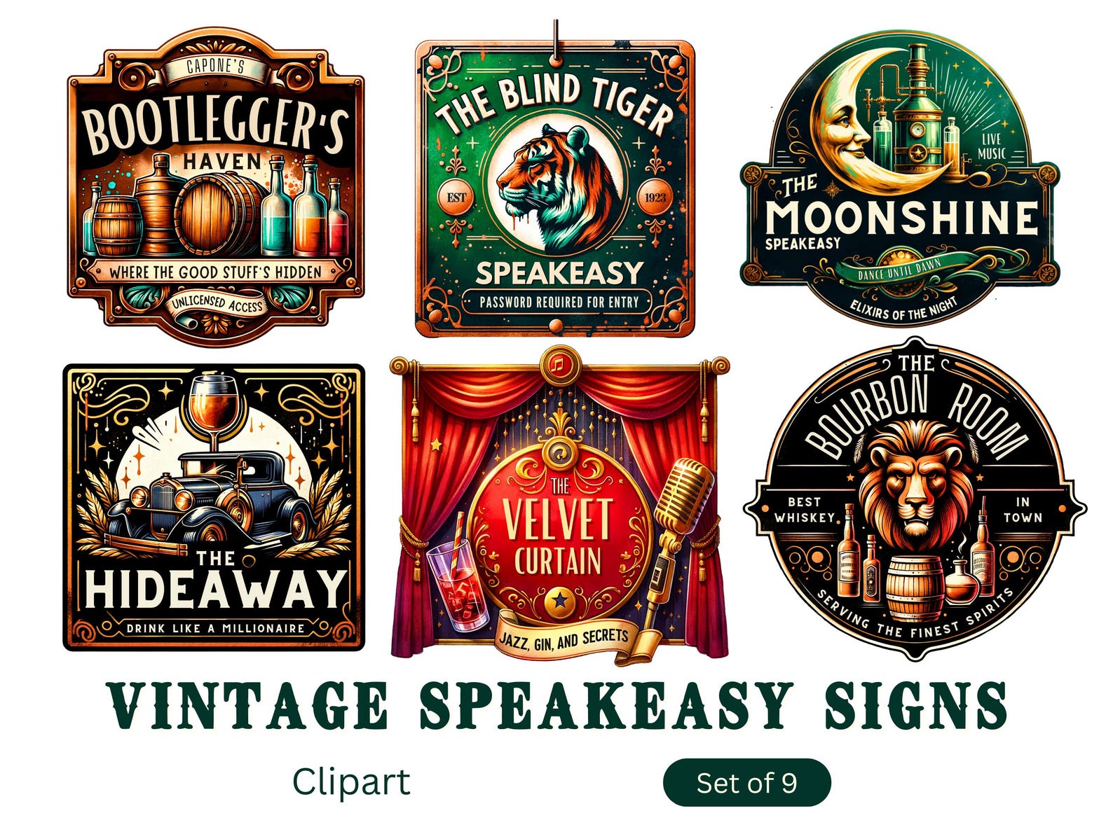 Vintage Speakeasy Signs - Prohibition - 1920s - Party Decor - POD - Etsy