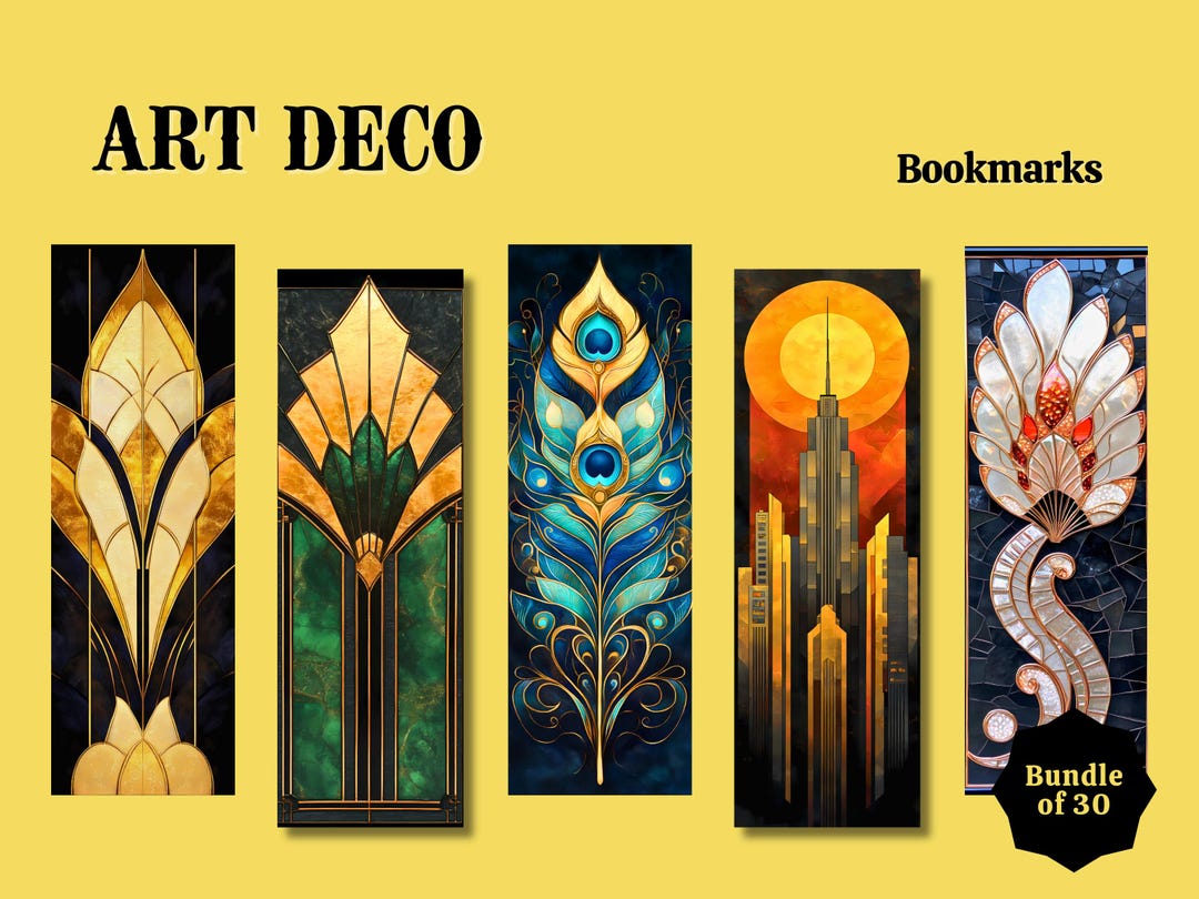 Art Deco Bookmarks - Bookmark PNG - Sublimation - 1920s Art Deco Style ...